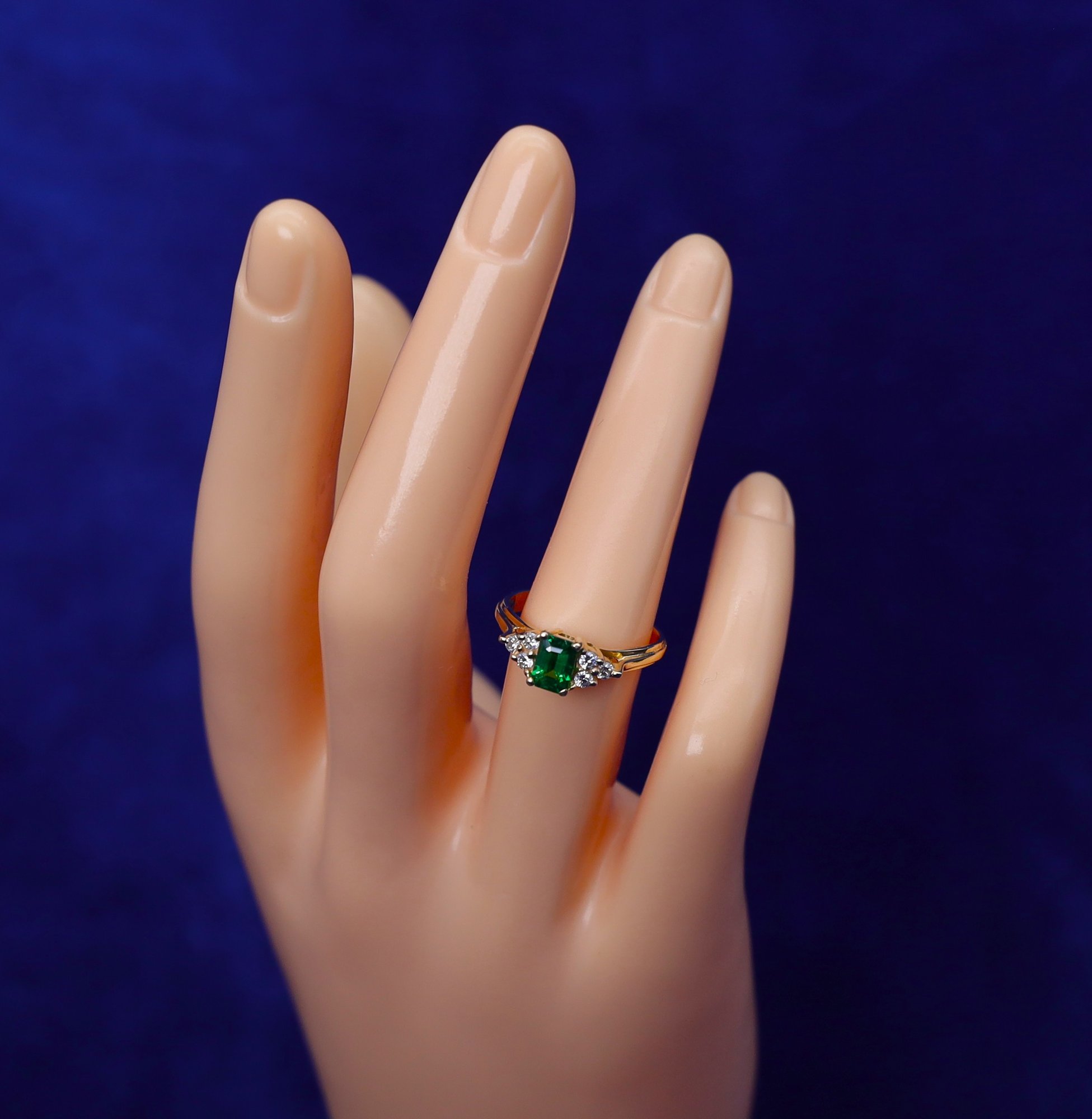 14k Yellow Gold With Emerald Cut Tsavorite And Natural Diamonds #17121 ...