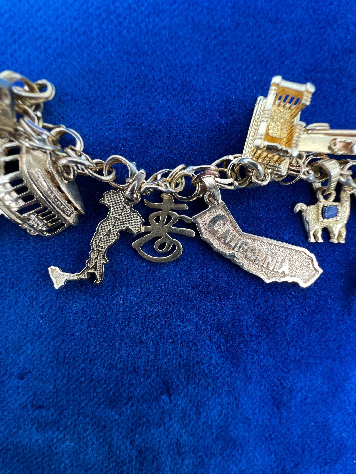 14kt. Yellow Gold Charm Bracelet With 14kt & 18kt Charms- Shippable ...