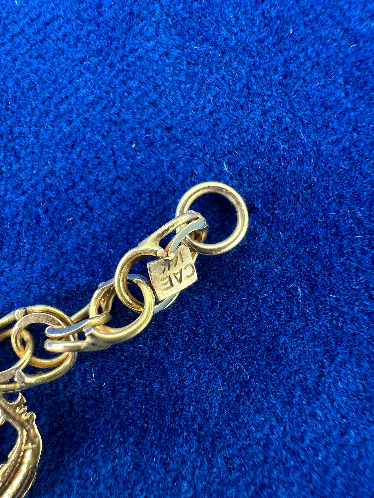 14kt. Yellow Gold Charm Bracelet With 14kt & 18kt Charms- Shippable ...