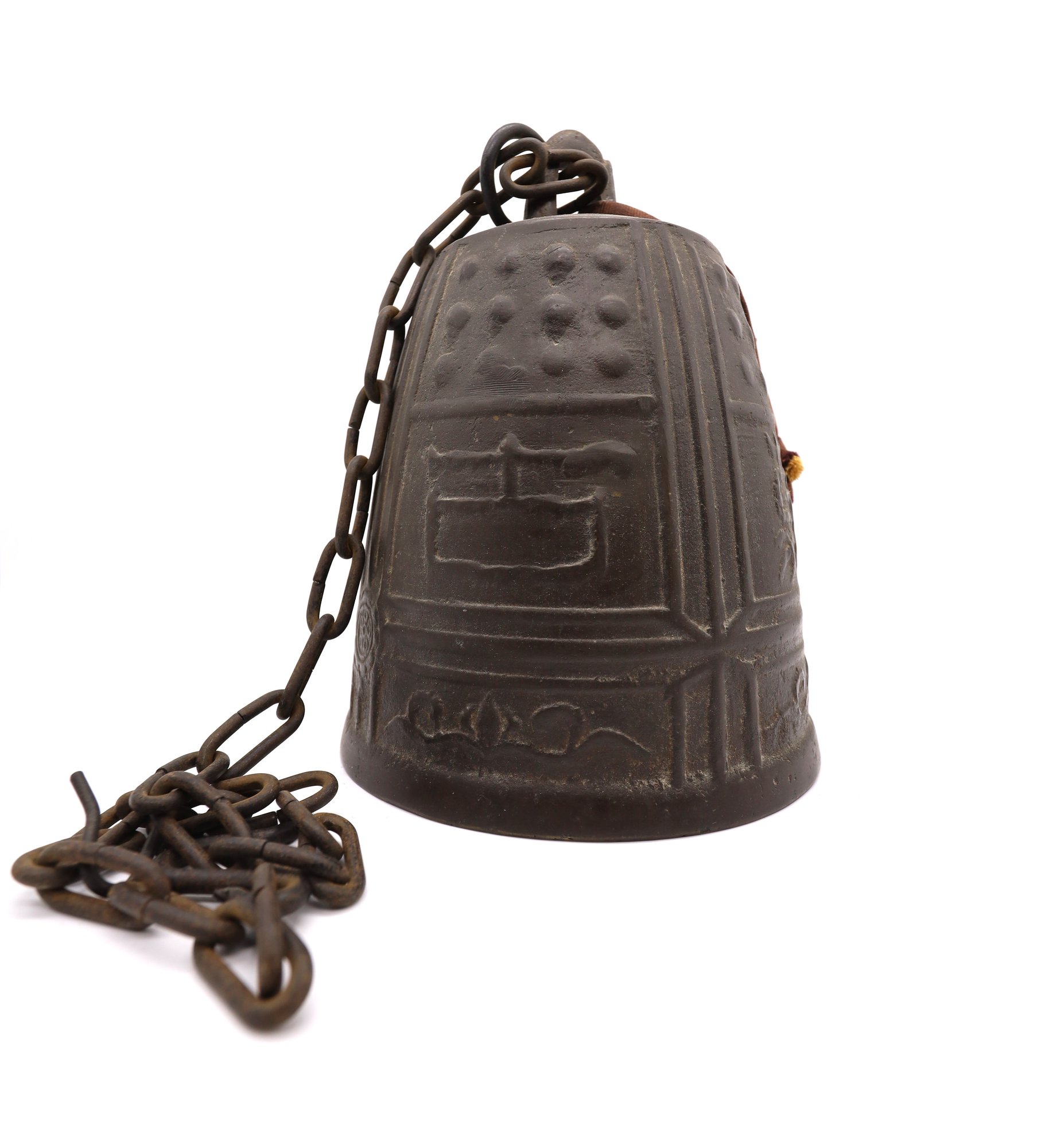 Bronze Japanese Vintage Gong On Chain #16681 | Auctionninja.com