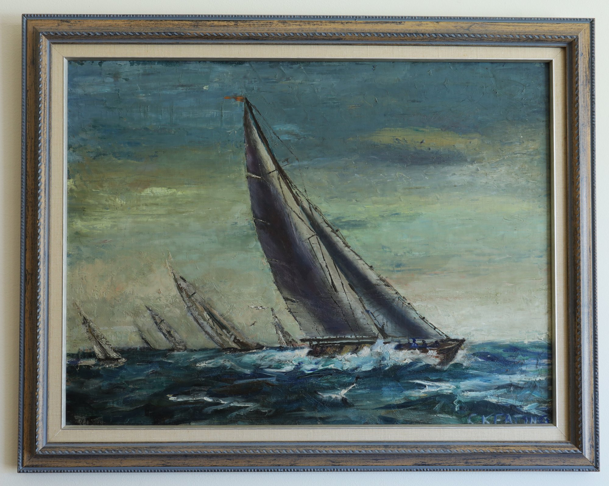 ORIGINAL KEATING BRITISH SAILBOAT SCENE #16732 | Auctionninja.com