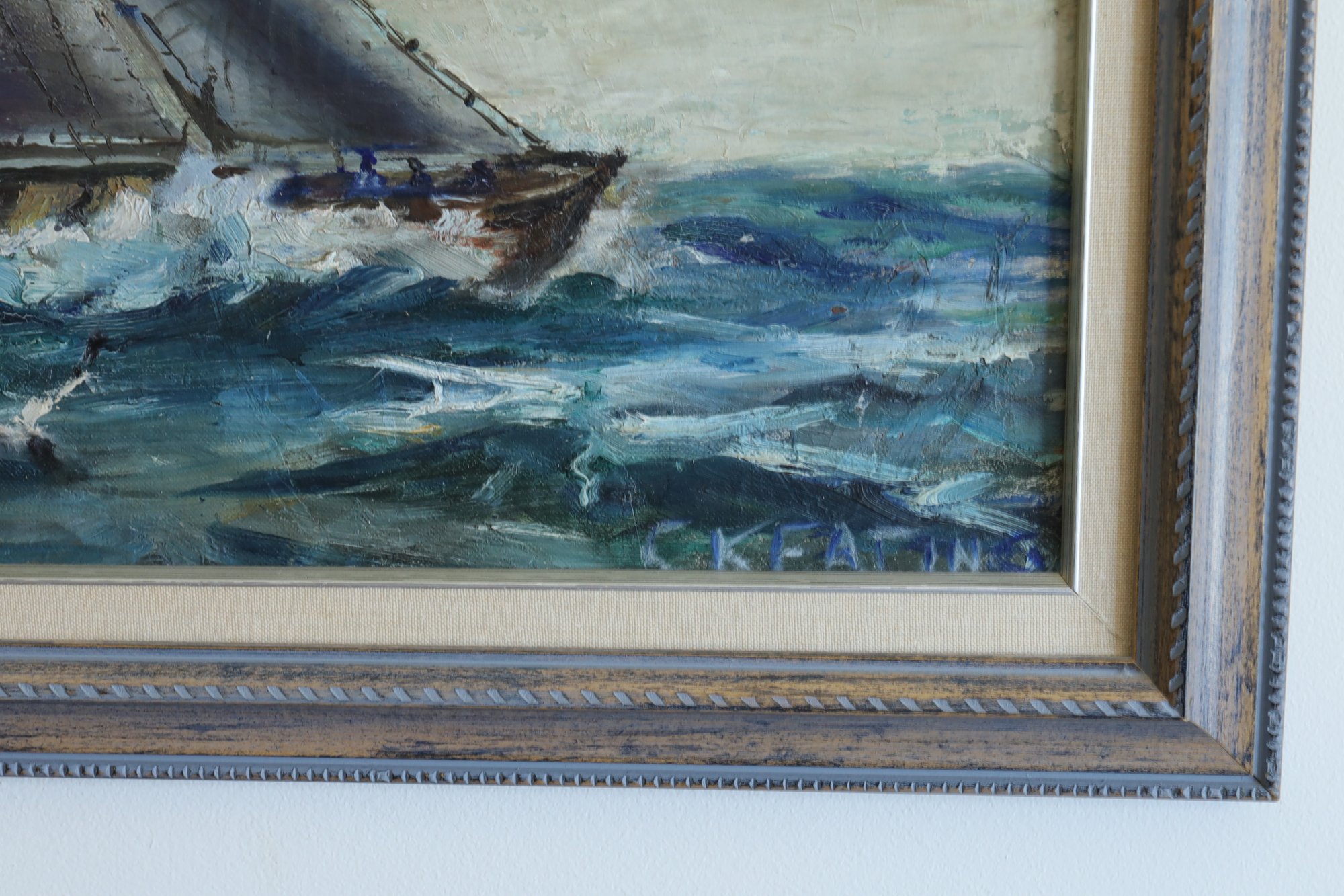 ORIGINAL KEATING BRITISH SAILBOAT SCENE #16732 | Auctionninja.com
