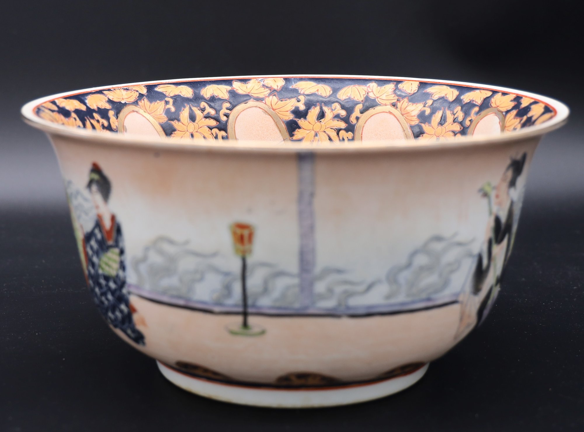 Vintage Chinese Bowl With Figural Scenes Inside And Out- Shippable ...