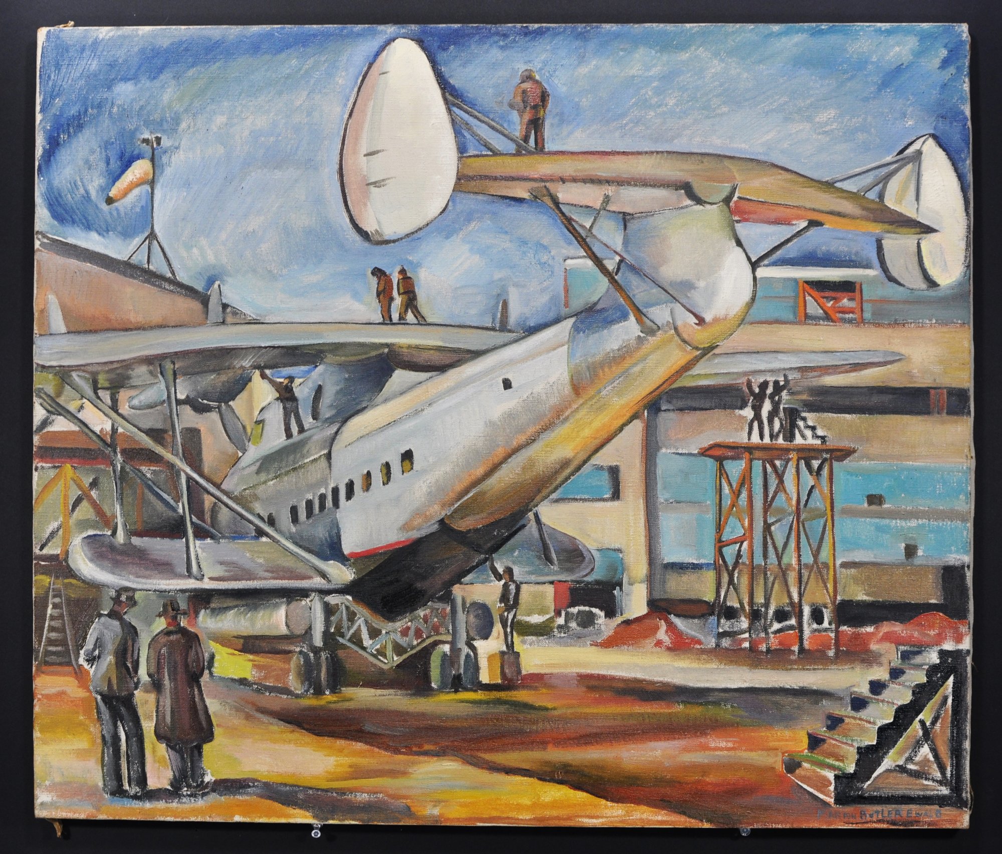 Marion Butler Ewald (1910 - 1944) Oil Painting Of Airplane #2242 ...