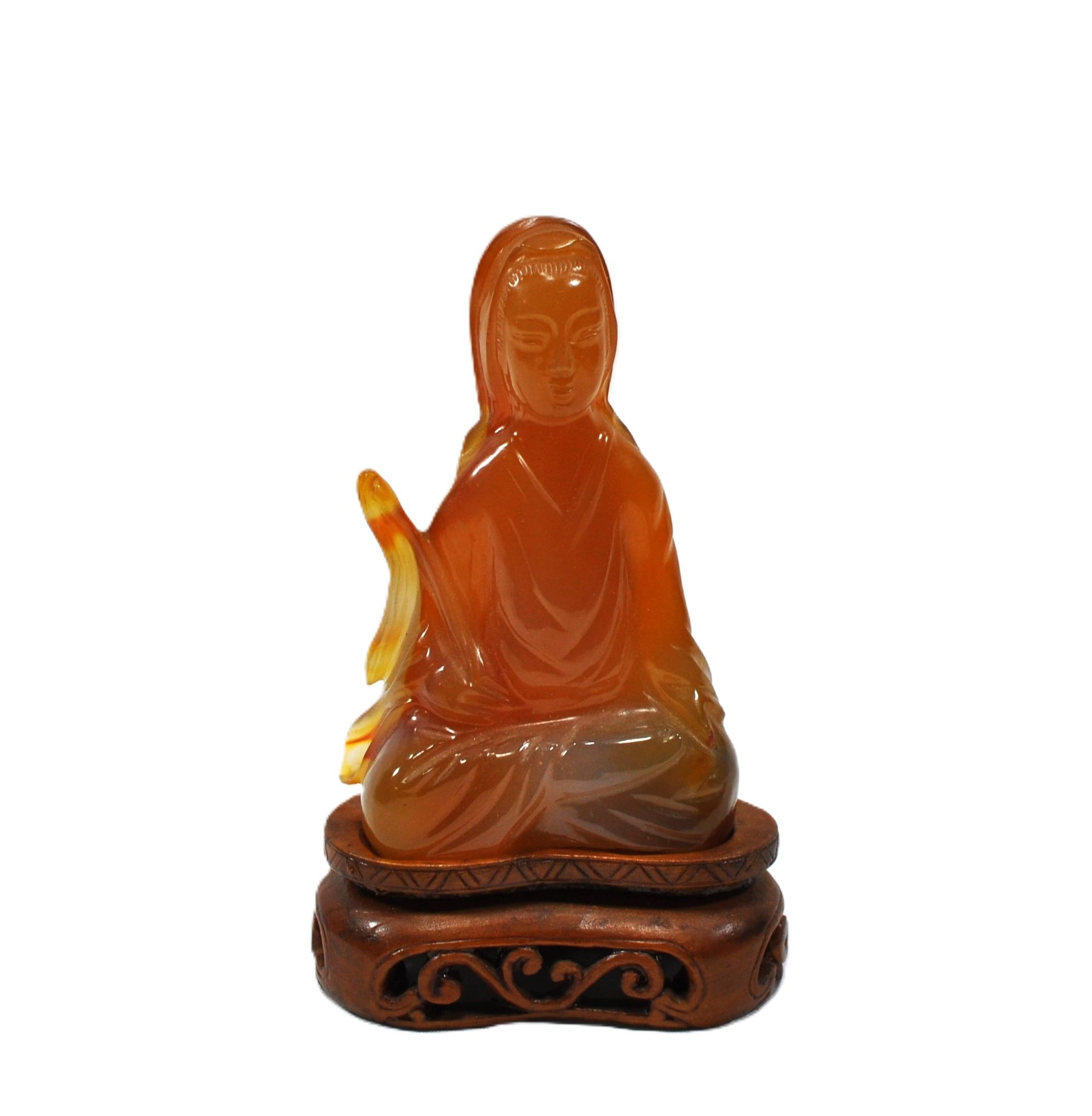 Vintage Chinese Carved Yellow Fluorite Figure #1977 | Auctionninja.com