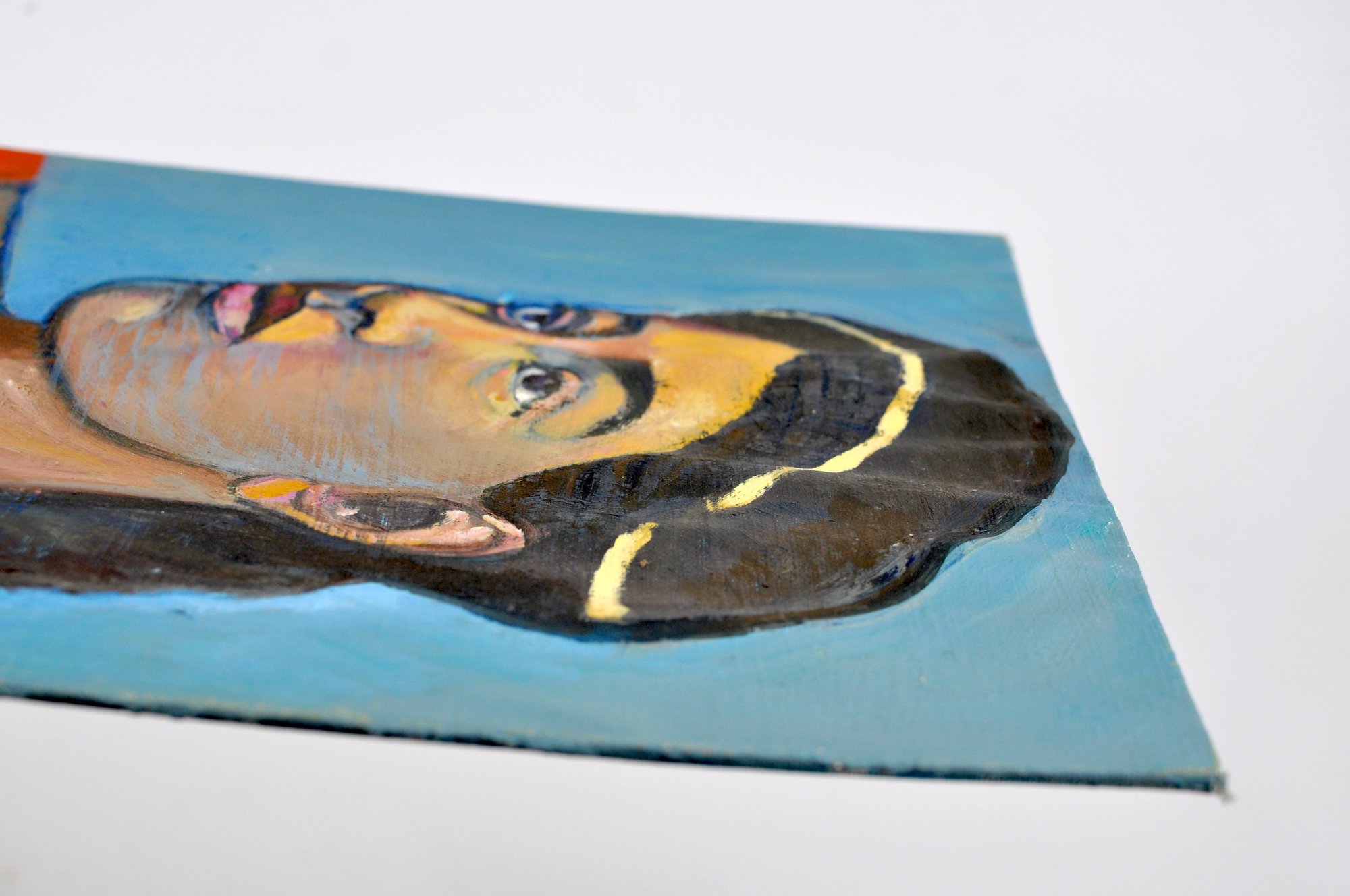 Vintage Portrait Of A Woman In Red - Oil On Board, Signed #3548 ...