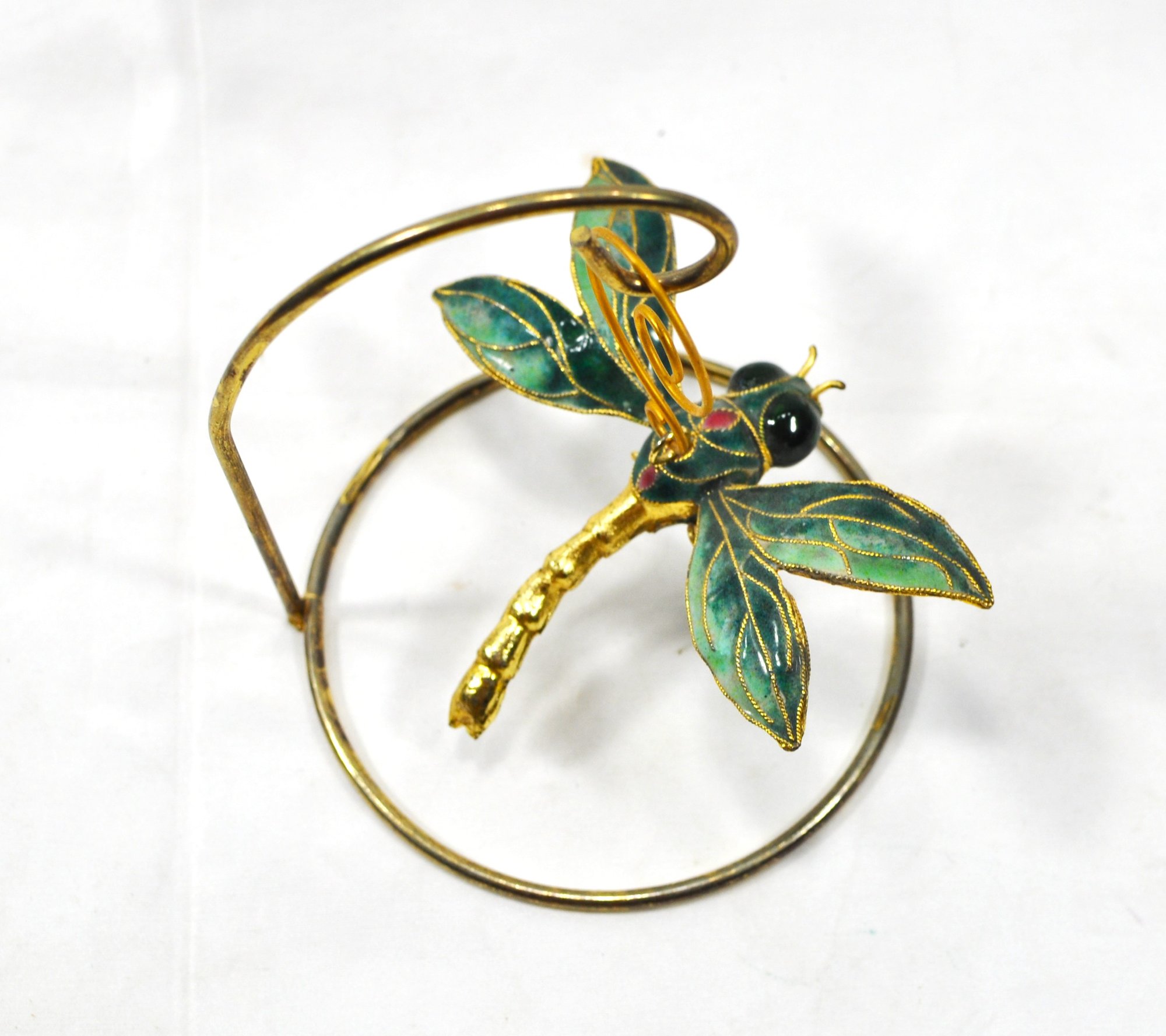 Enameled Dragonfly Figure With Stand #1131 | Auctionninja.com