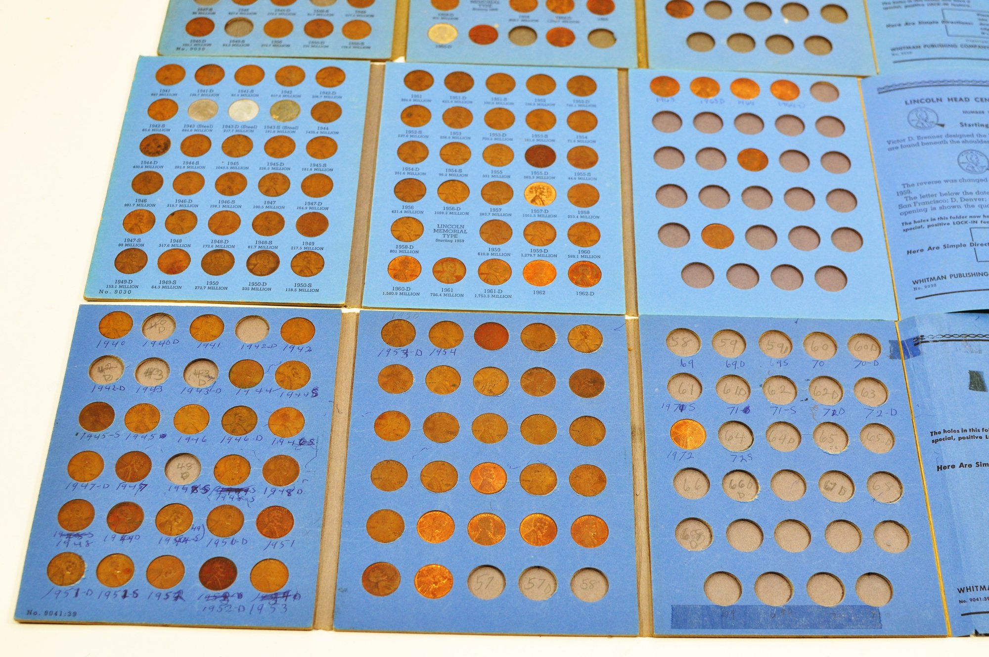 Lincoln Memorial Cent Collection ( 14 Coin Folders) With Hundreds Of ...