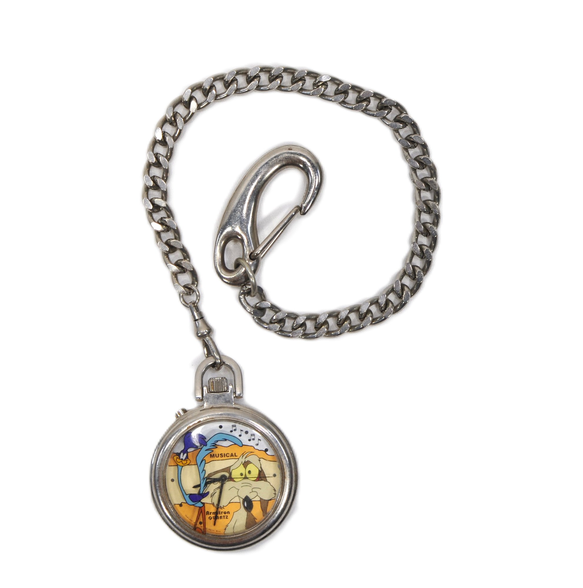 Armitron Musical Pocket Watch & Chain - Road Runner & Wile E Coyote ...