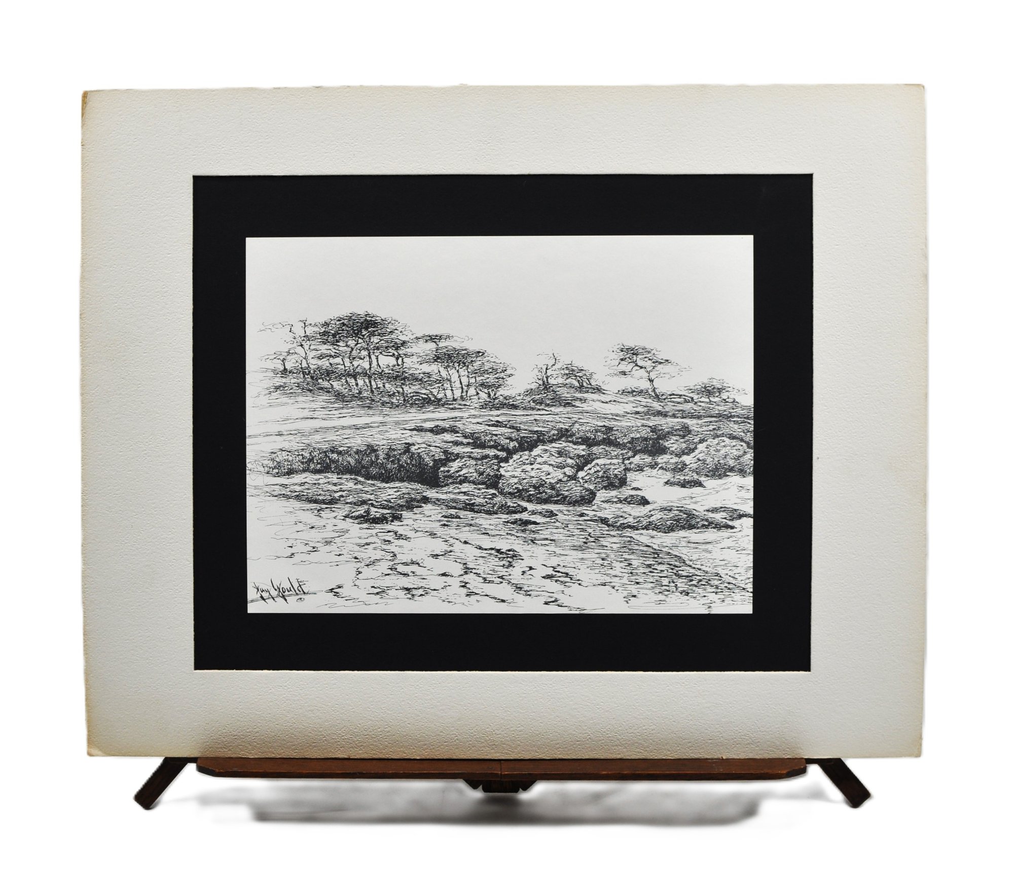 Jay Gould (20th Century) Pen & Ink Landscape #2011 | Auctionninja.com