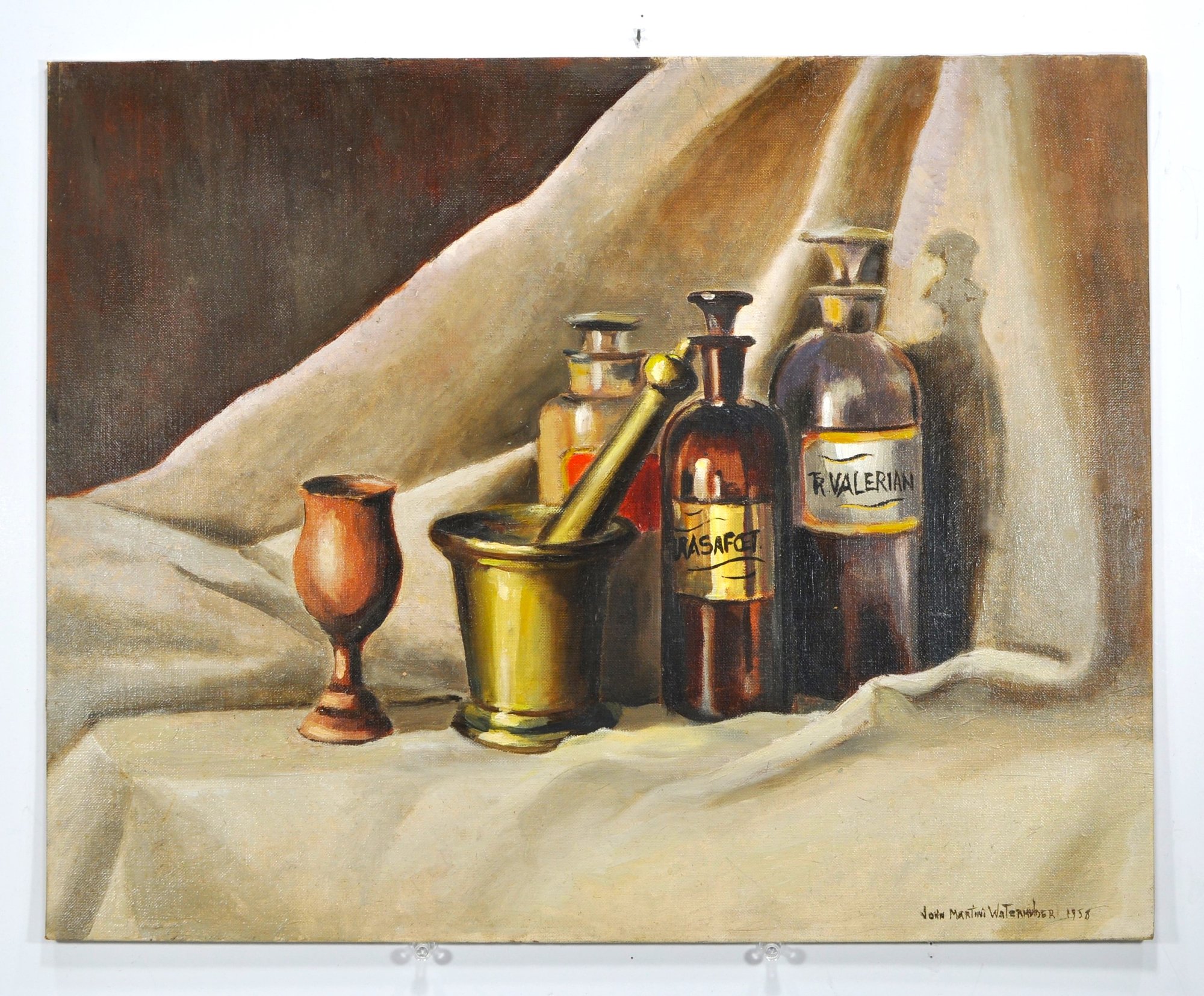 John Martini Watermulder (20th Century) Apothecary Still Life Oil ...