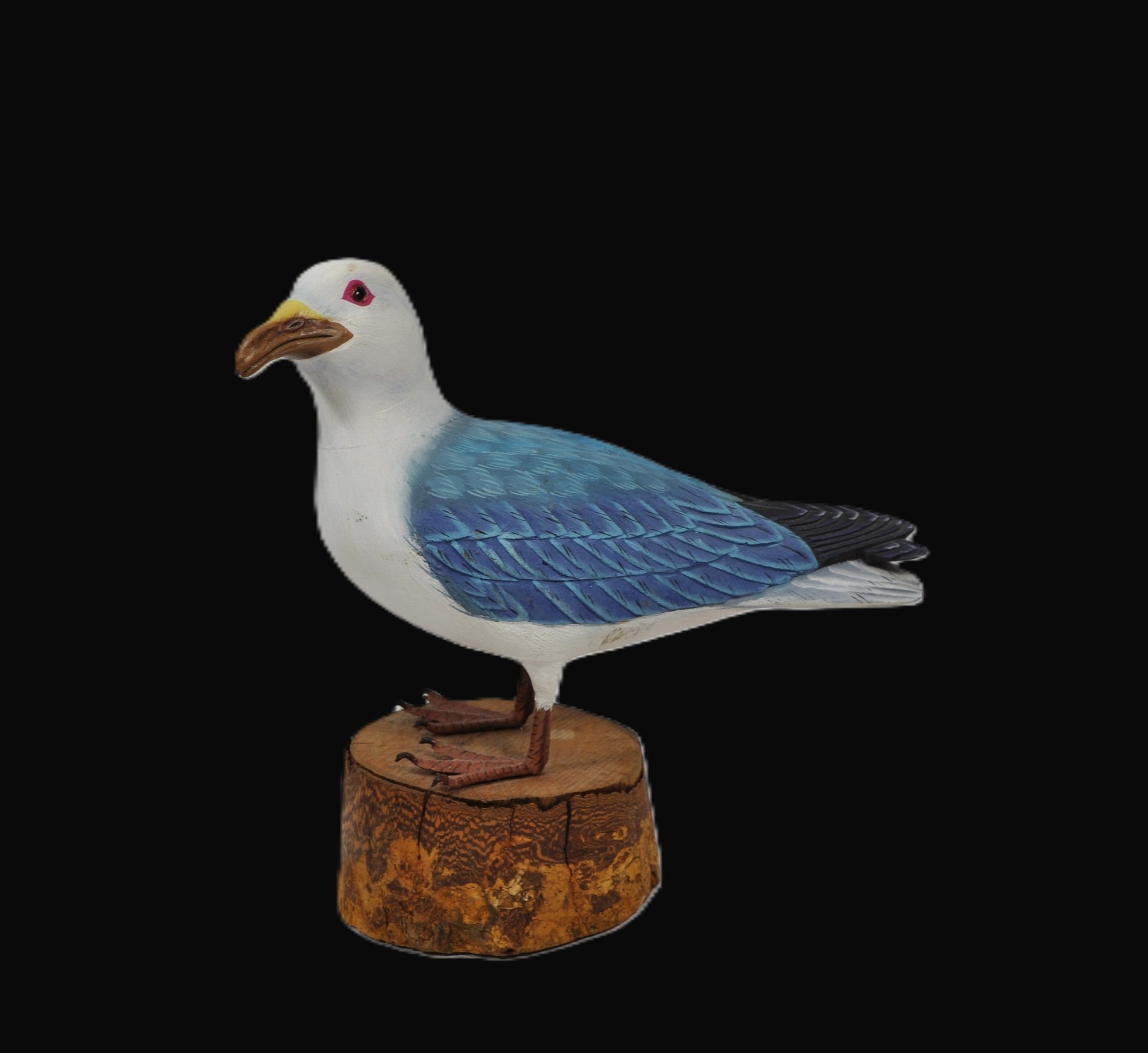 Hand Carved & Painted Seagull Decoy On Burl Wood Base #3283 ...