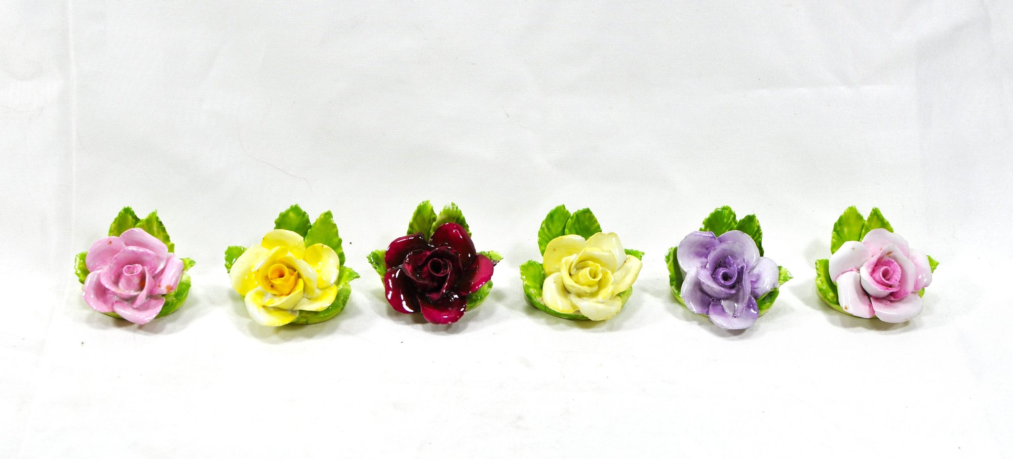 Set 6 Miniature Vintage Radnor England Bone China Flower Figurines ...