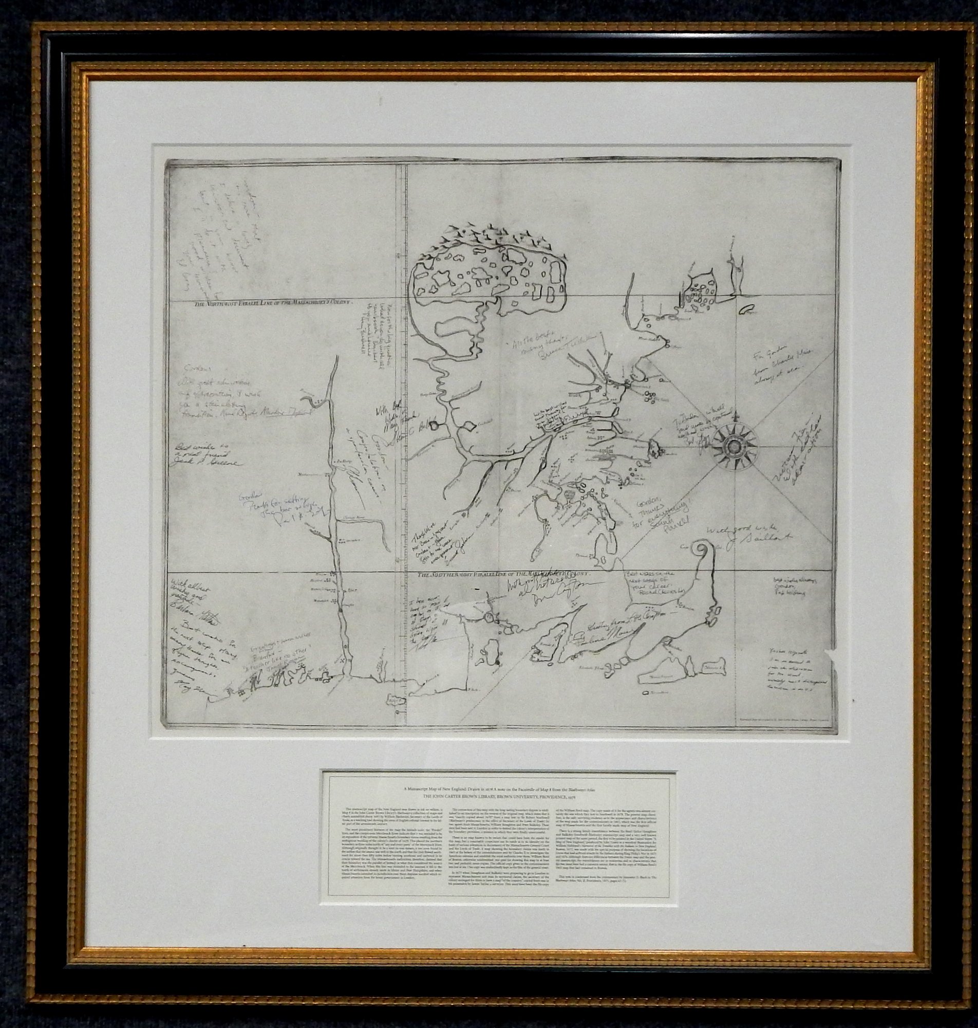 1678 Manuscript Map Of New England Facsimile #19559 | Auctionninja.com