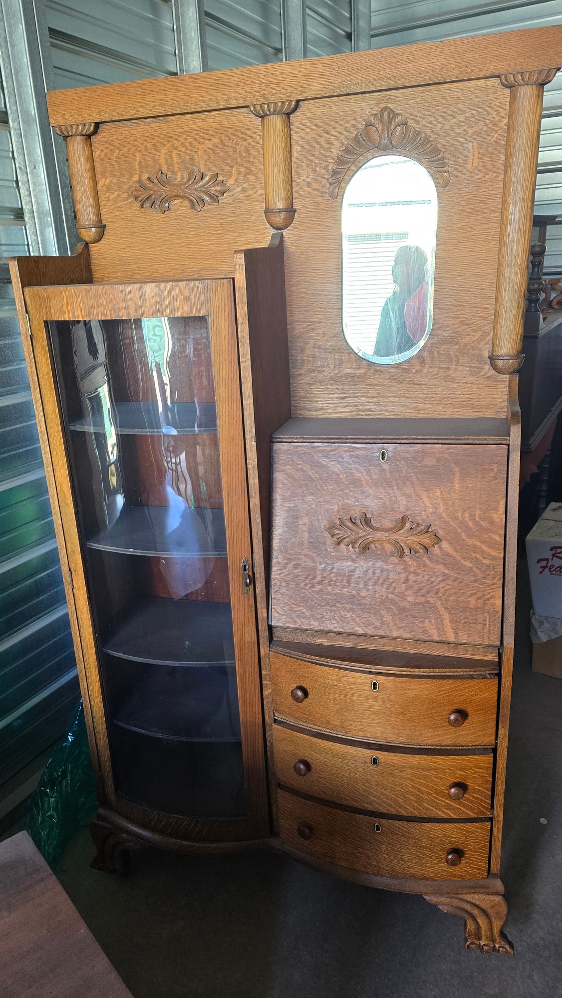 Very Cool Writing Desk/china Cabinet #2611 | Auctionninja.com