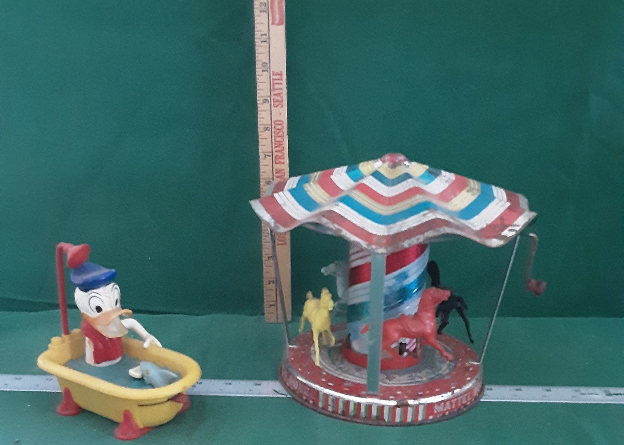 Antique Mattel Music Box Carousel And Donald Toy #5308 | Auctionninja.com