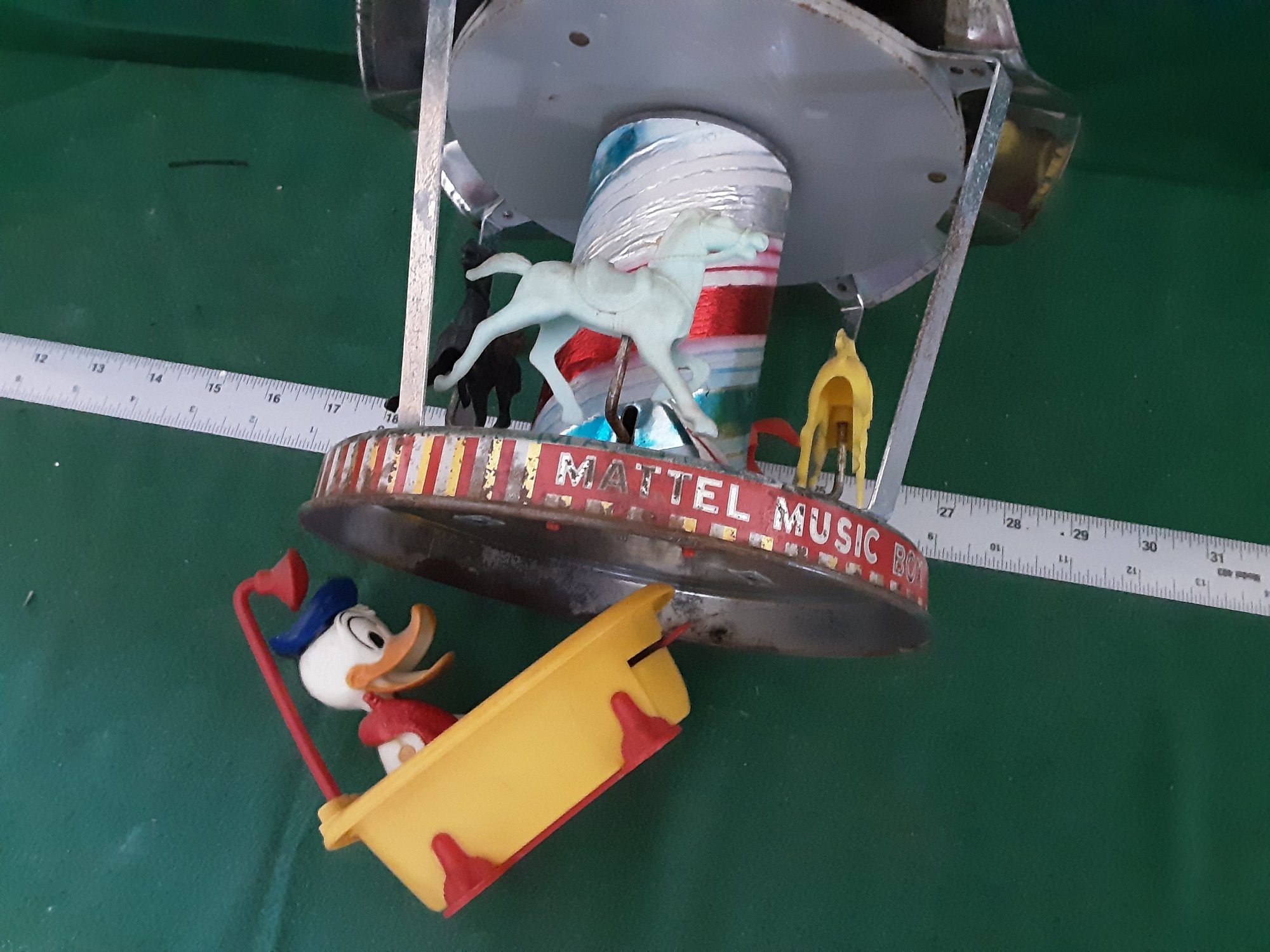 Antique Mattel Music Box Carousel And Donald Toy #5308 | Auctionninja.com