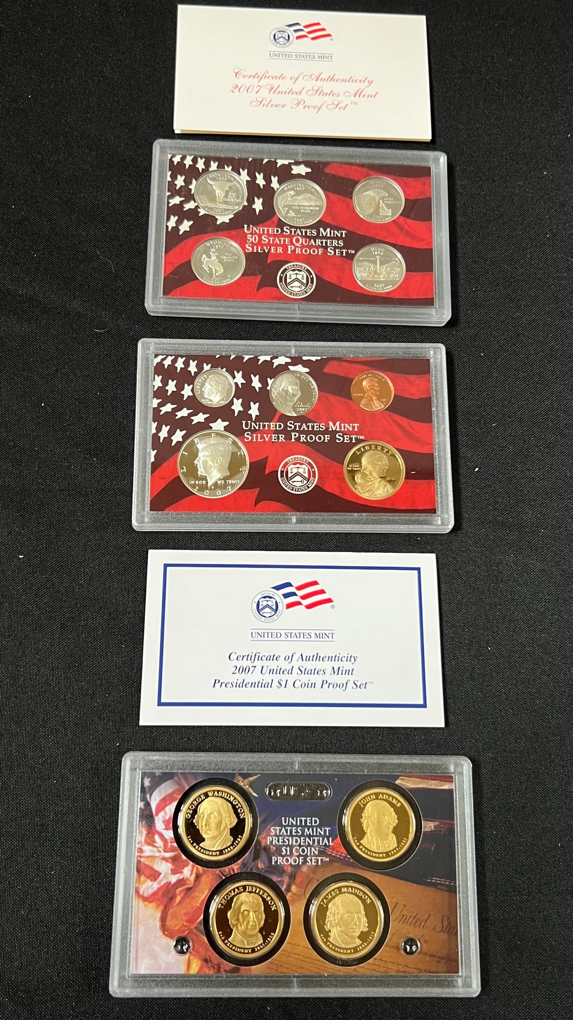 2007 Mint Silver Proof Set, 50 State Quarters Silver Proof Set ...
