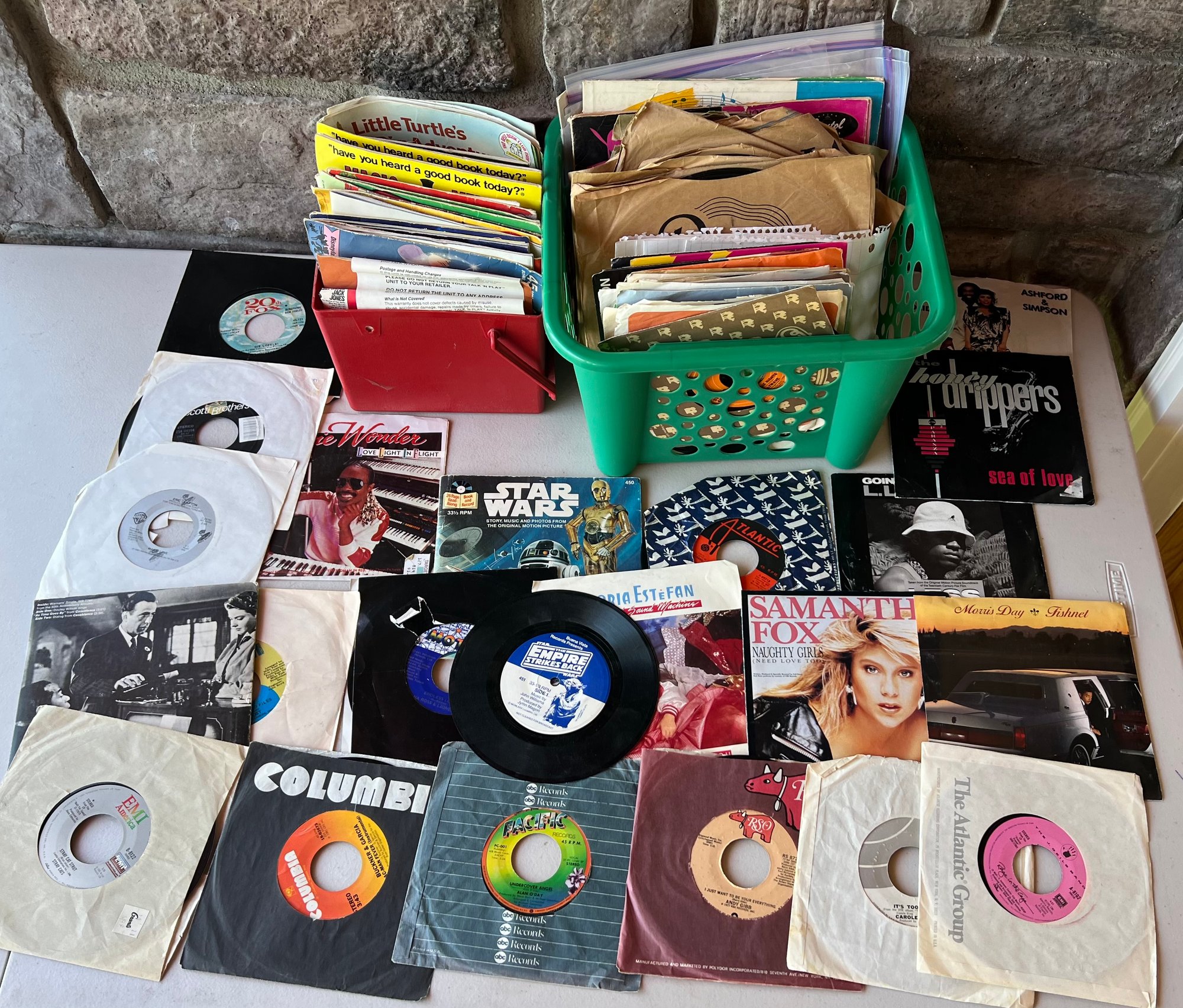 Large Assortment Of Vintage 45 Albums - Classic Rock, Children's Books ...