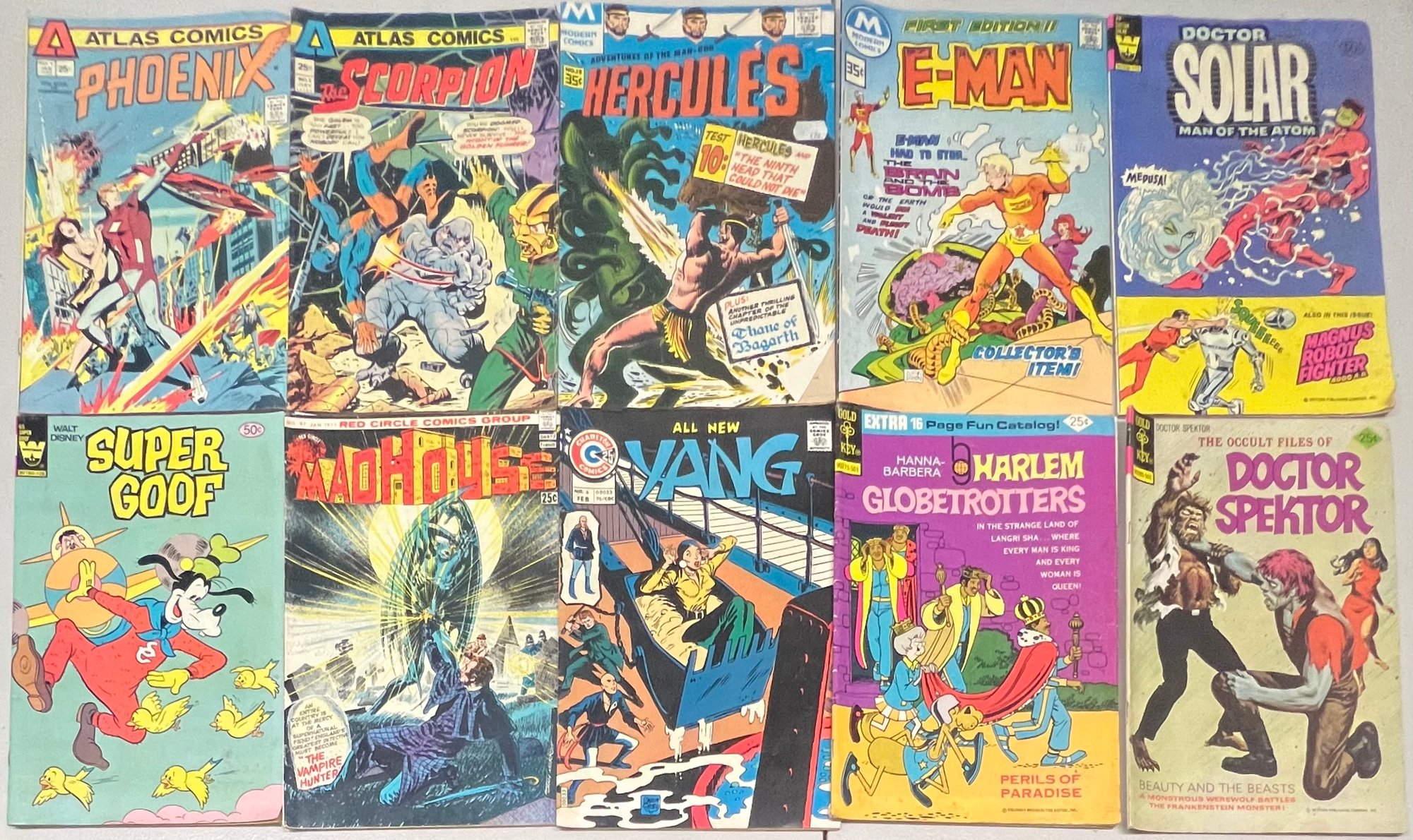 (10) Assorted 1970/80s Comics - Atlas, Charlton, Modern. Whitman, Gold ...