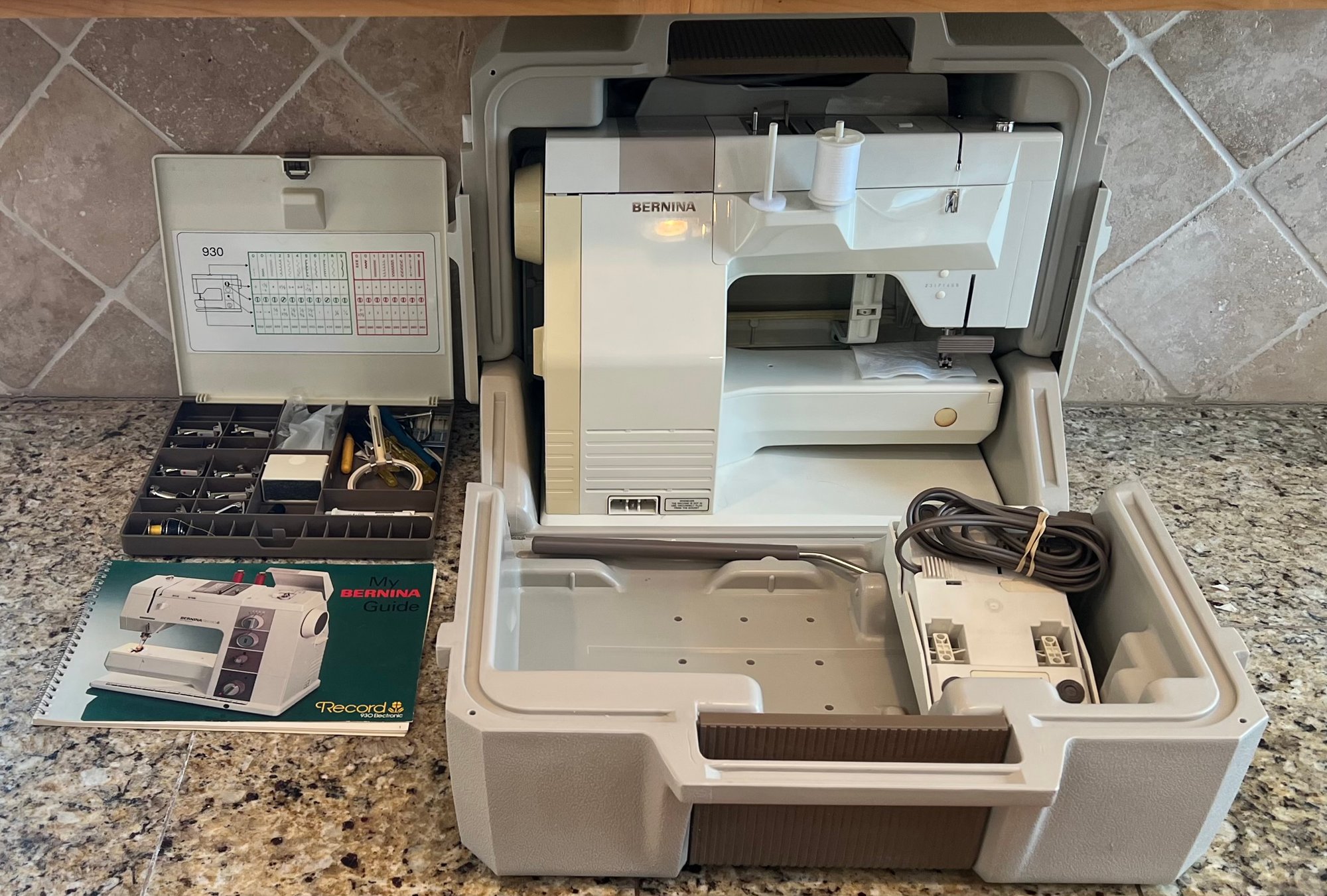 Vintage Bernina 930 Sewing Machine With Hard Case, Pedal, Manual ...