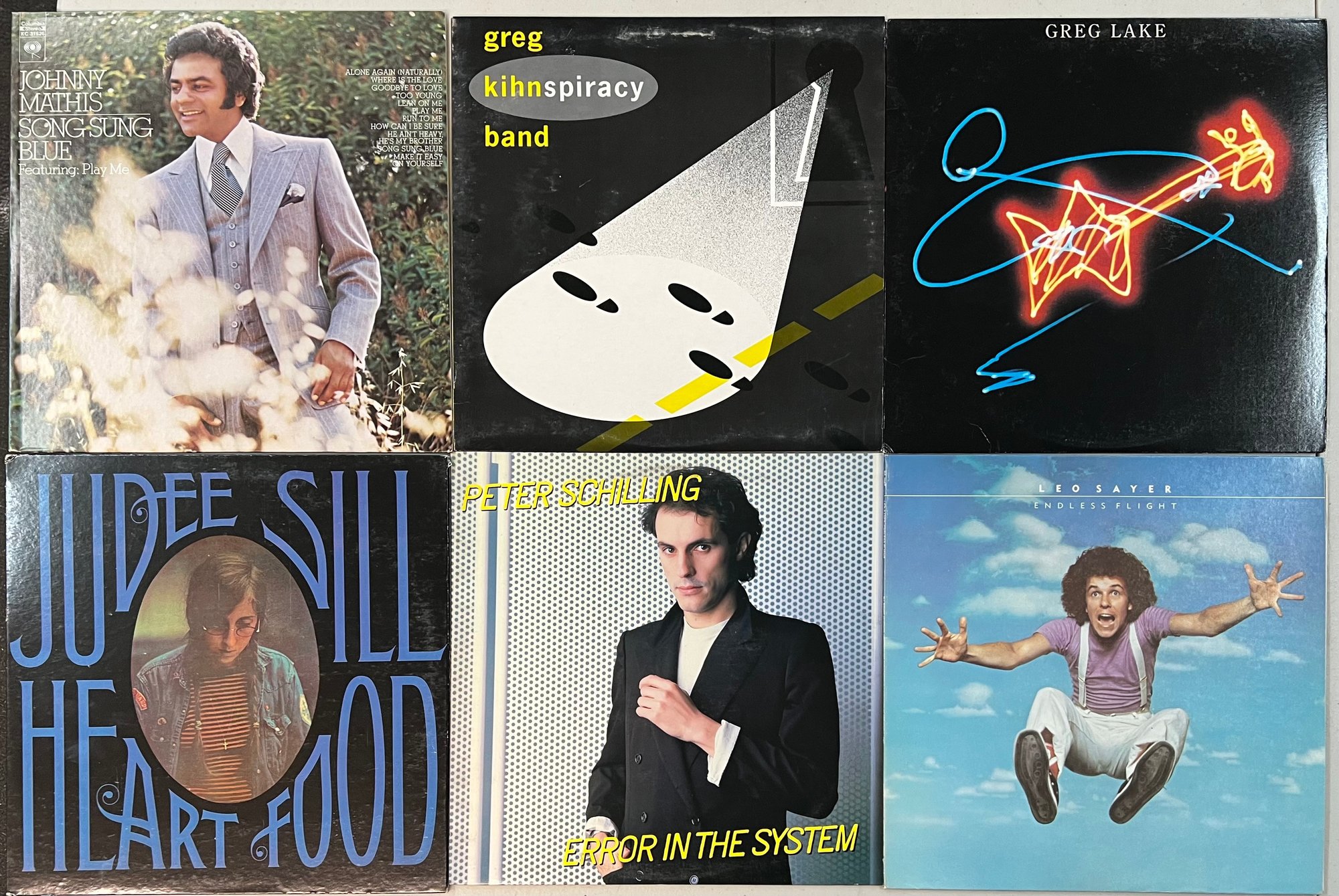 (6) Vintage Albums - Johnny Mathis, Greg Lake, Judee Sill, Leo Sayer ...