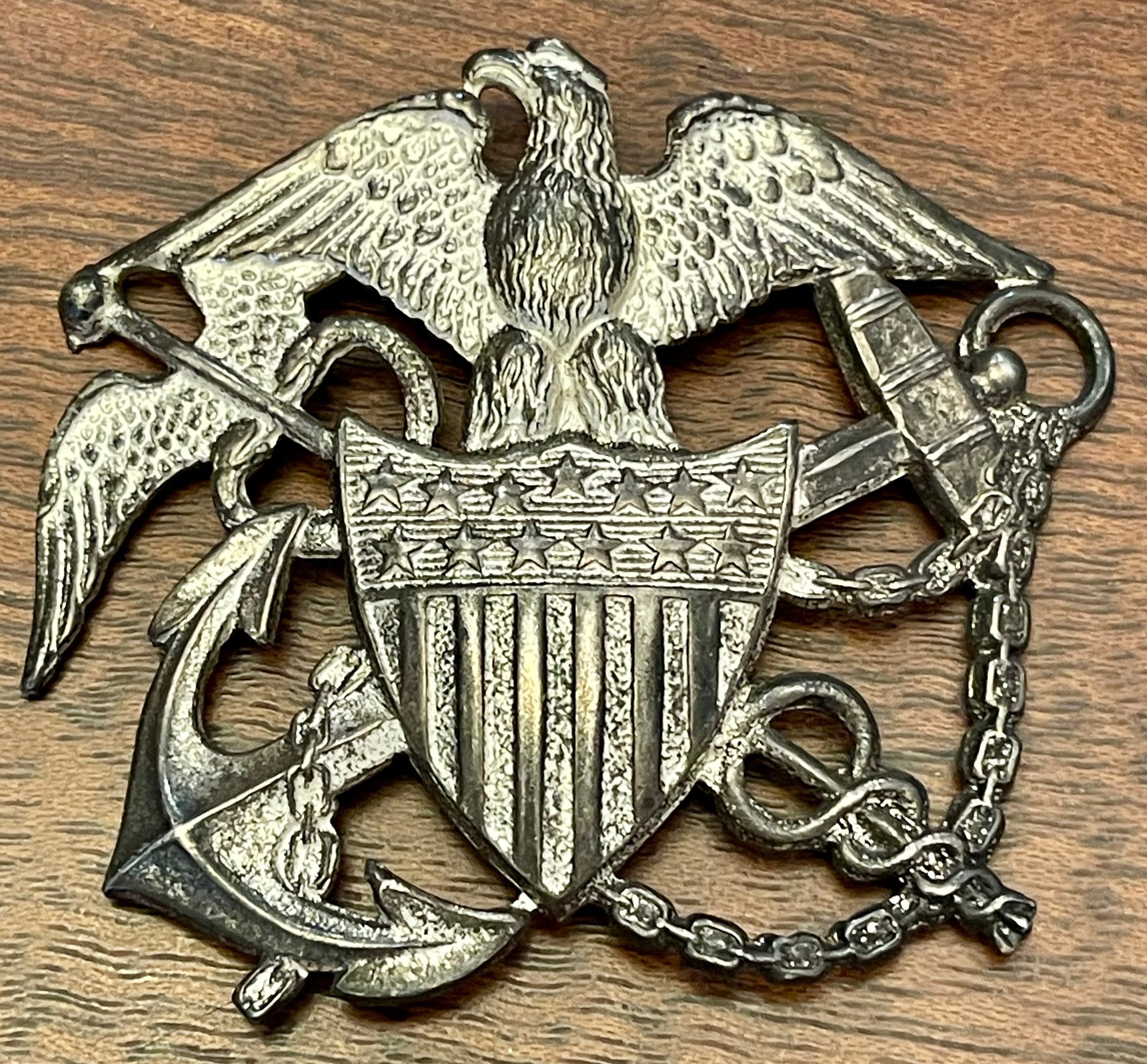 US WW2 Naval Public Health Service Sterling Hat Visor Pin By Blackinton ...