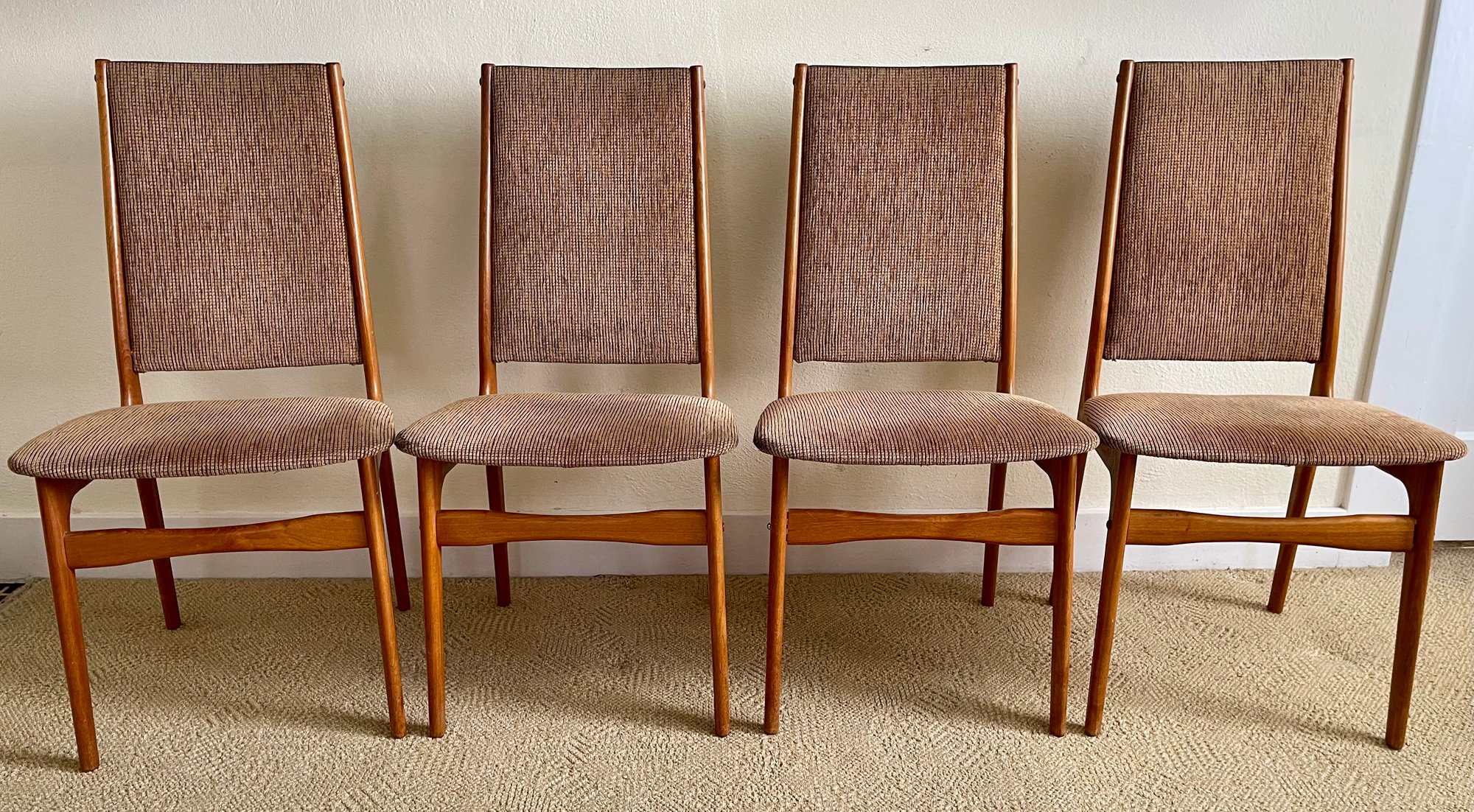 4 Schionning & Elgaard Randers Made In Denmark Teak Dining Chairs With ...