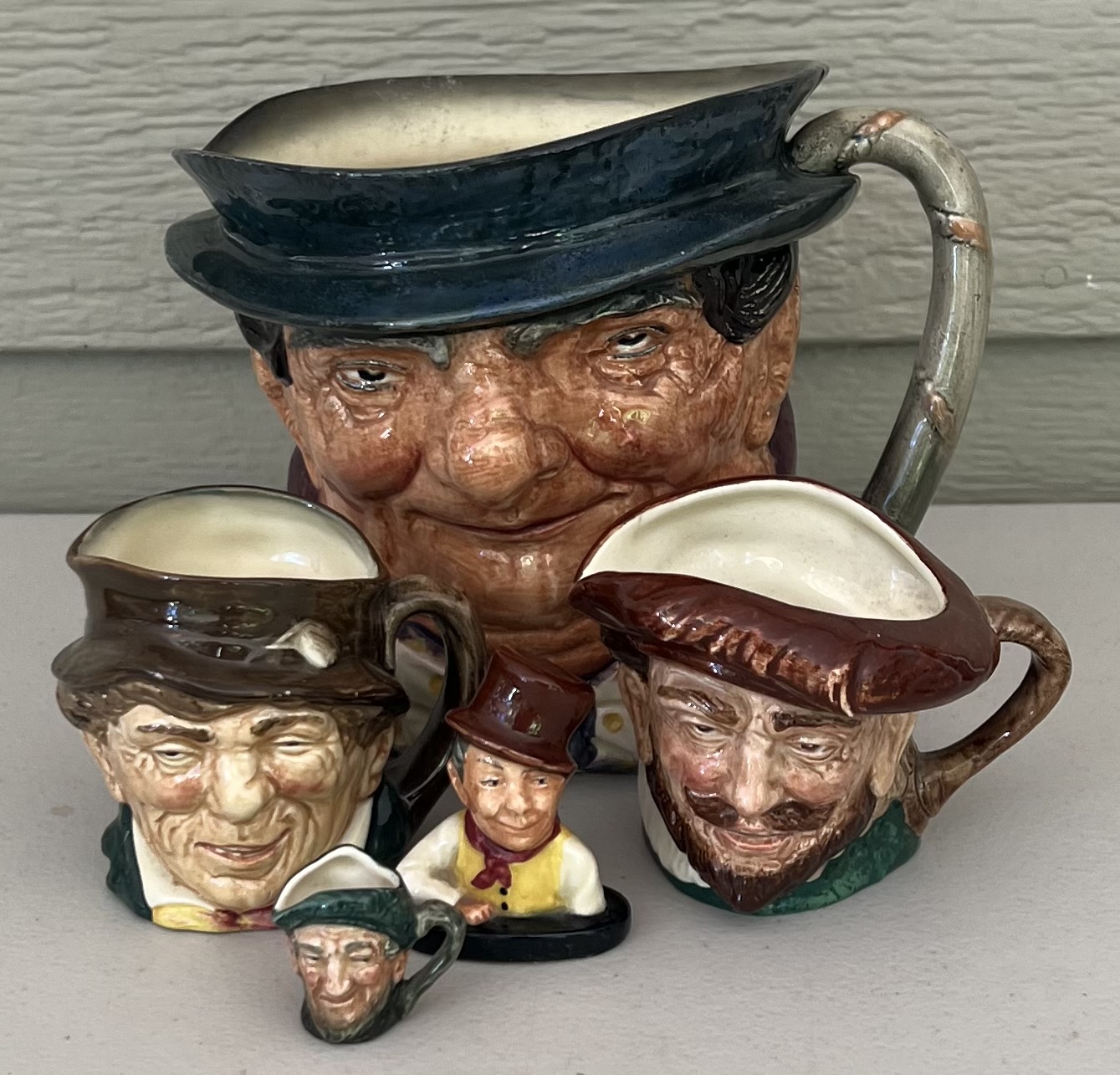 (4)vintage Royal Doulton Toby Mugs With Sam Weller Bust - Sir Frances ...