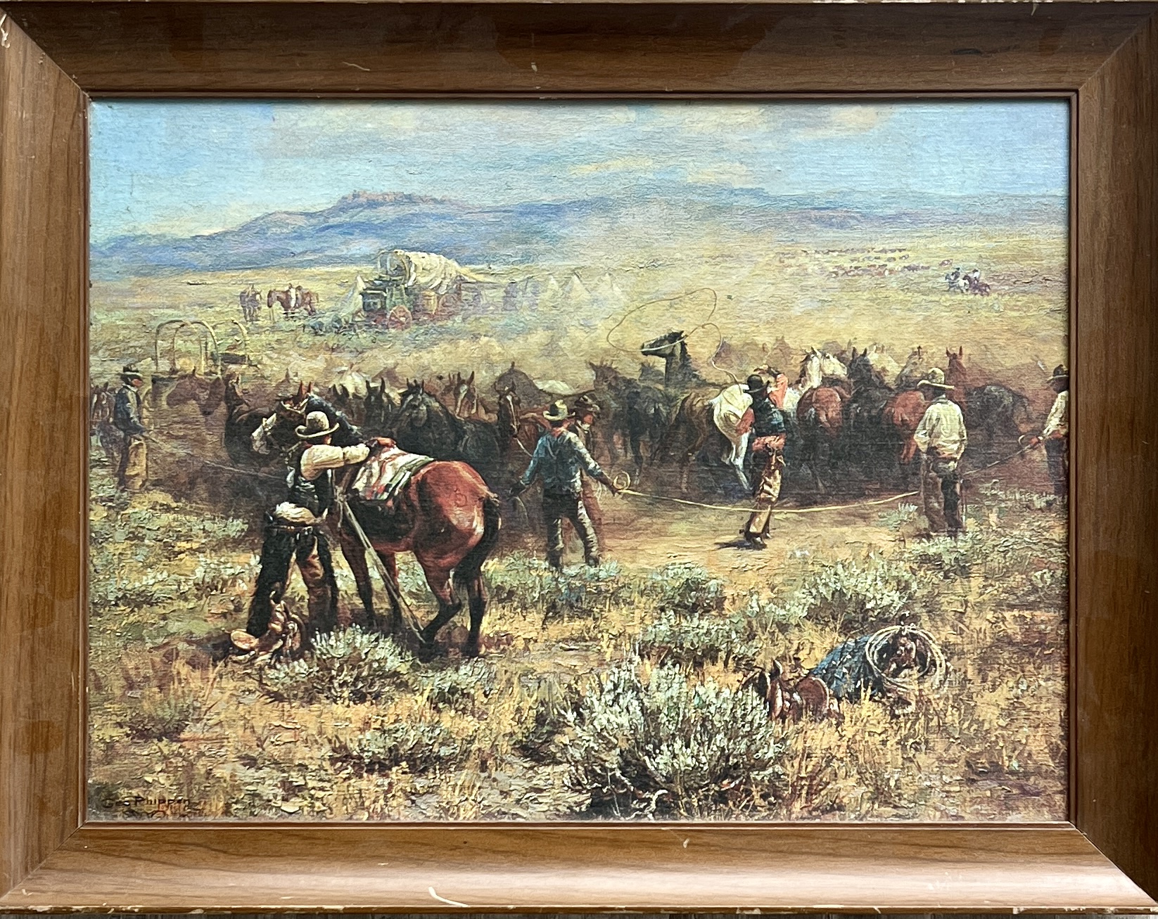 Vintage George Phippen " Noon Change Of Horses" Framed Print #44676 ...