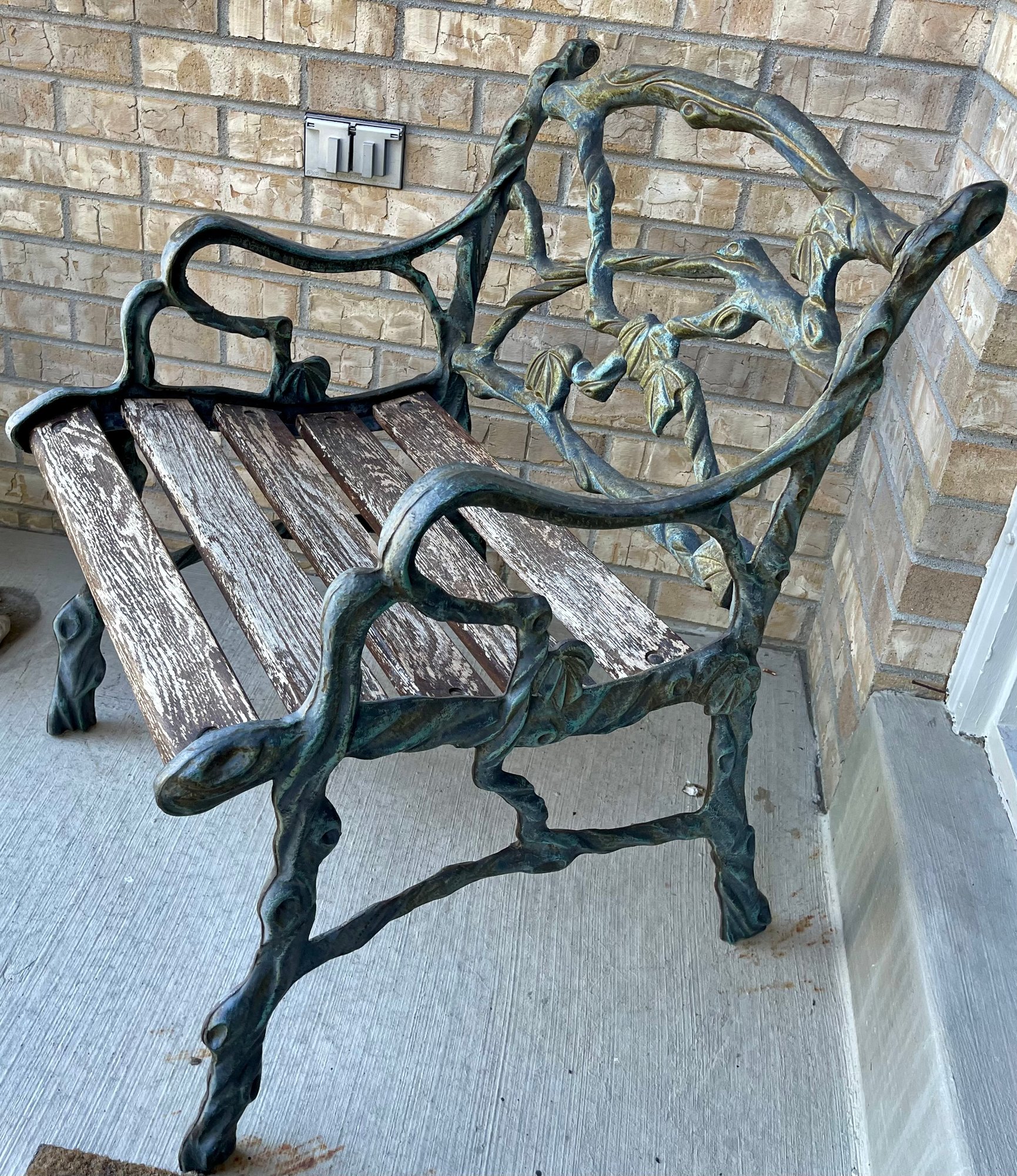 1930' French Rustic Iron Garden Bench Branch And Twig Design #41697 ...