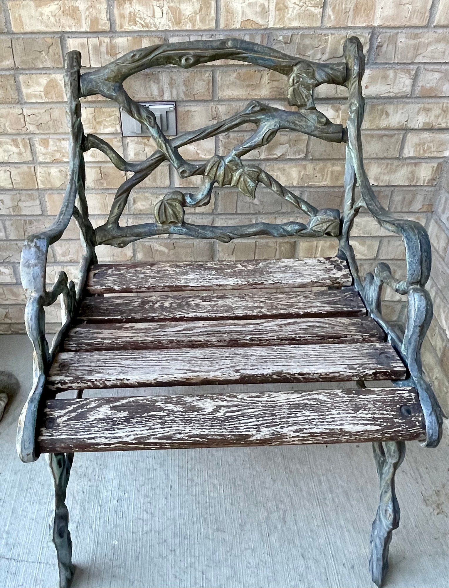 1930' French Rustic Iron Garden Bench Branch And Twig Design #41697 ...