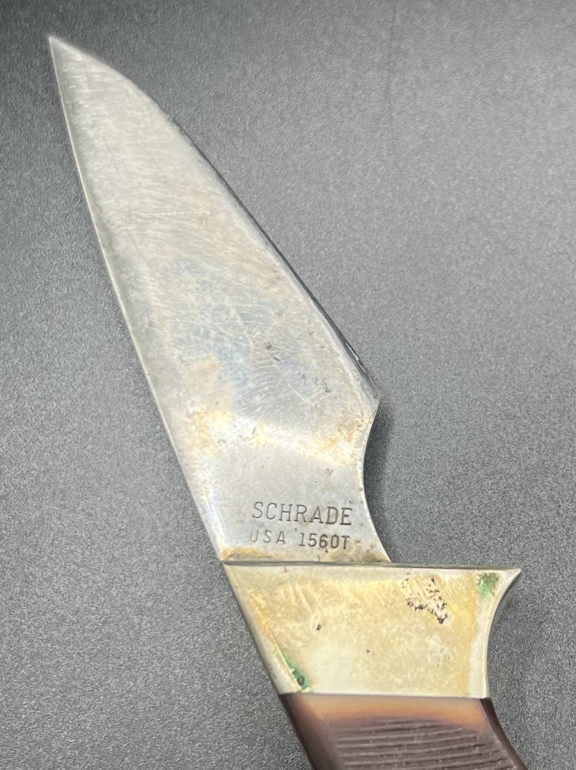 Vintage Schrade 1560T Old Timer Fixed Blade Knife With Leather Sheath ...