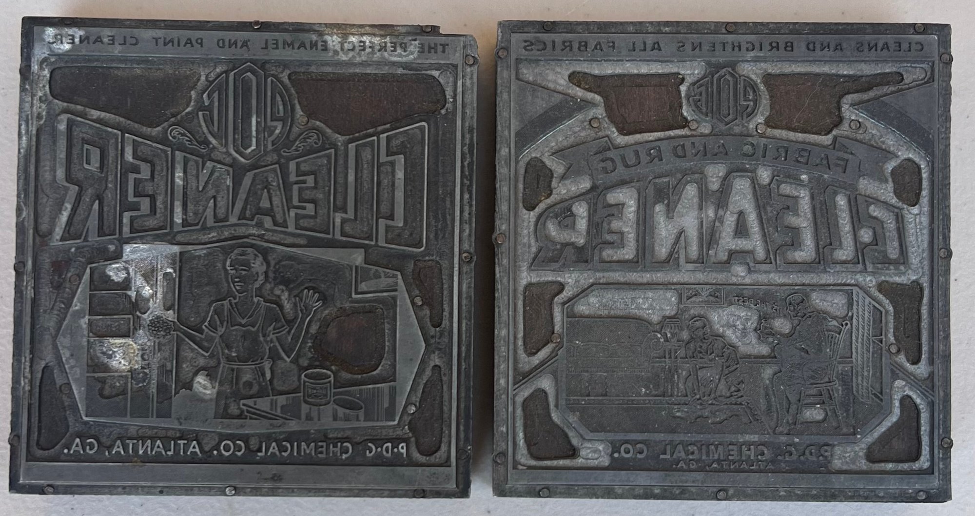 Pair Of Antique PDG Chemical Co. Wood Block Stamps - The Perfect Enamel ...