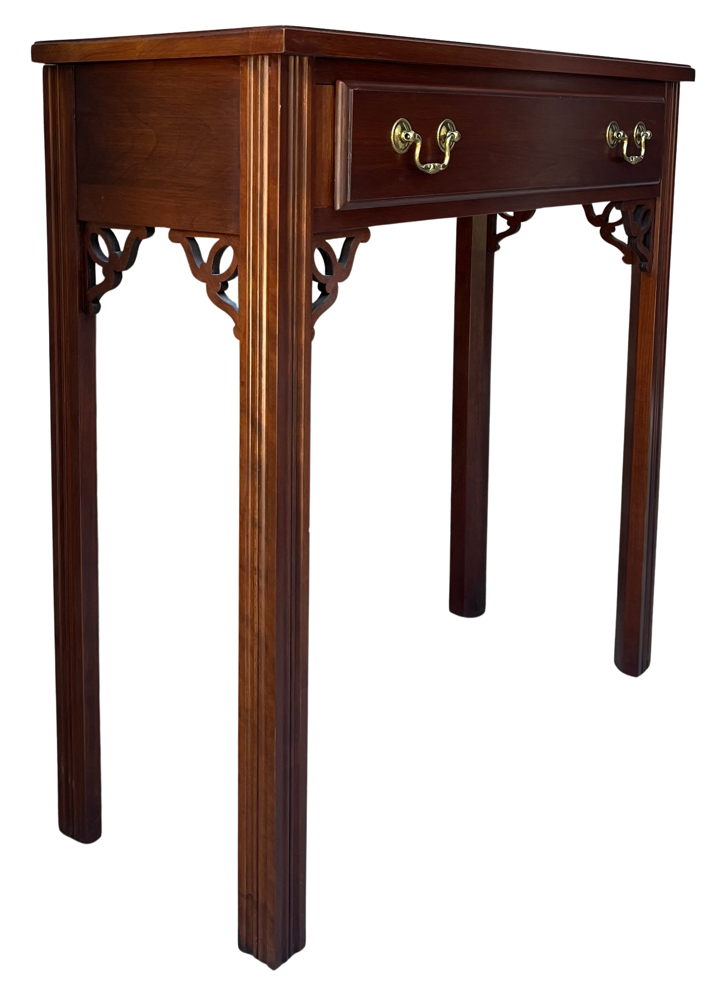 Vintage Ethan Allen Chippendale Small Single Drawer Console Table ...