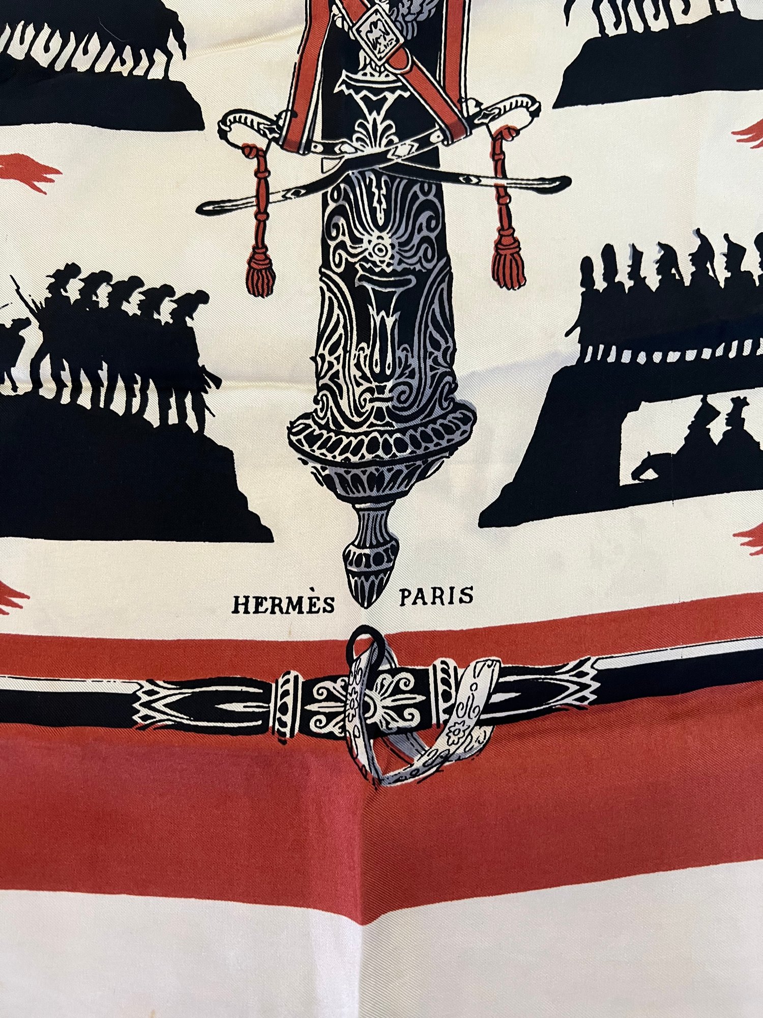 1949 Hugo Grygkar Hermes Silk Scarf " Victoires Et Scenes Militaires De ...