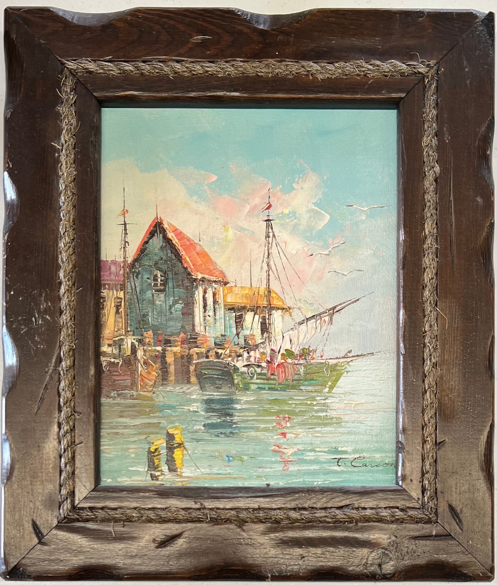 Small Original Signed T. Carson Oil Painting In Frame #25692 ...