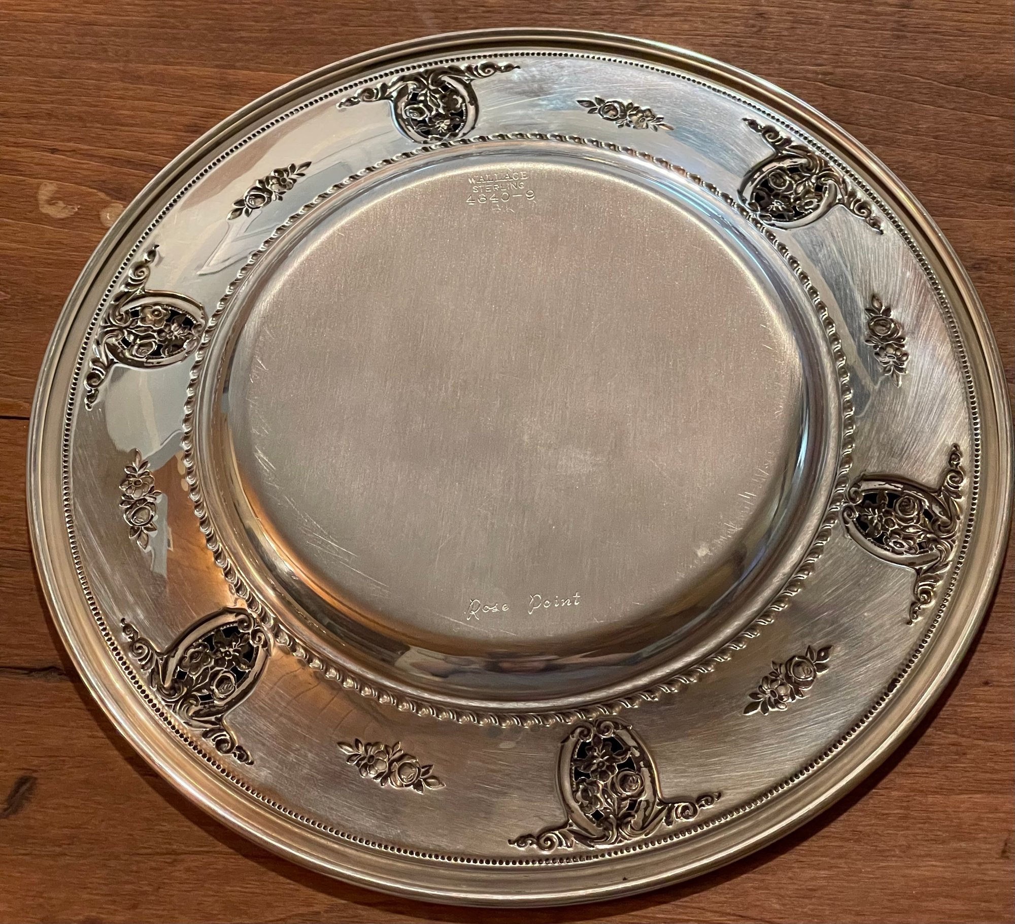 Wallace Rose Point Sterling Silver 6.75 Inch Bread Plates 110 Grams ...