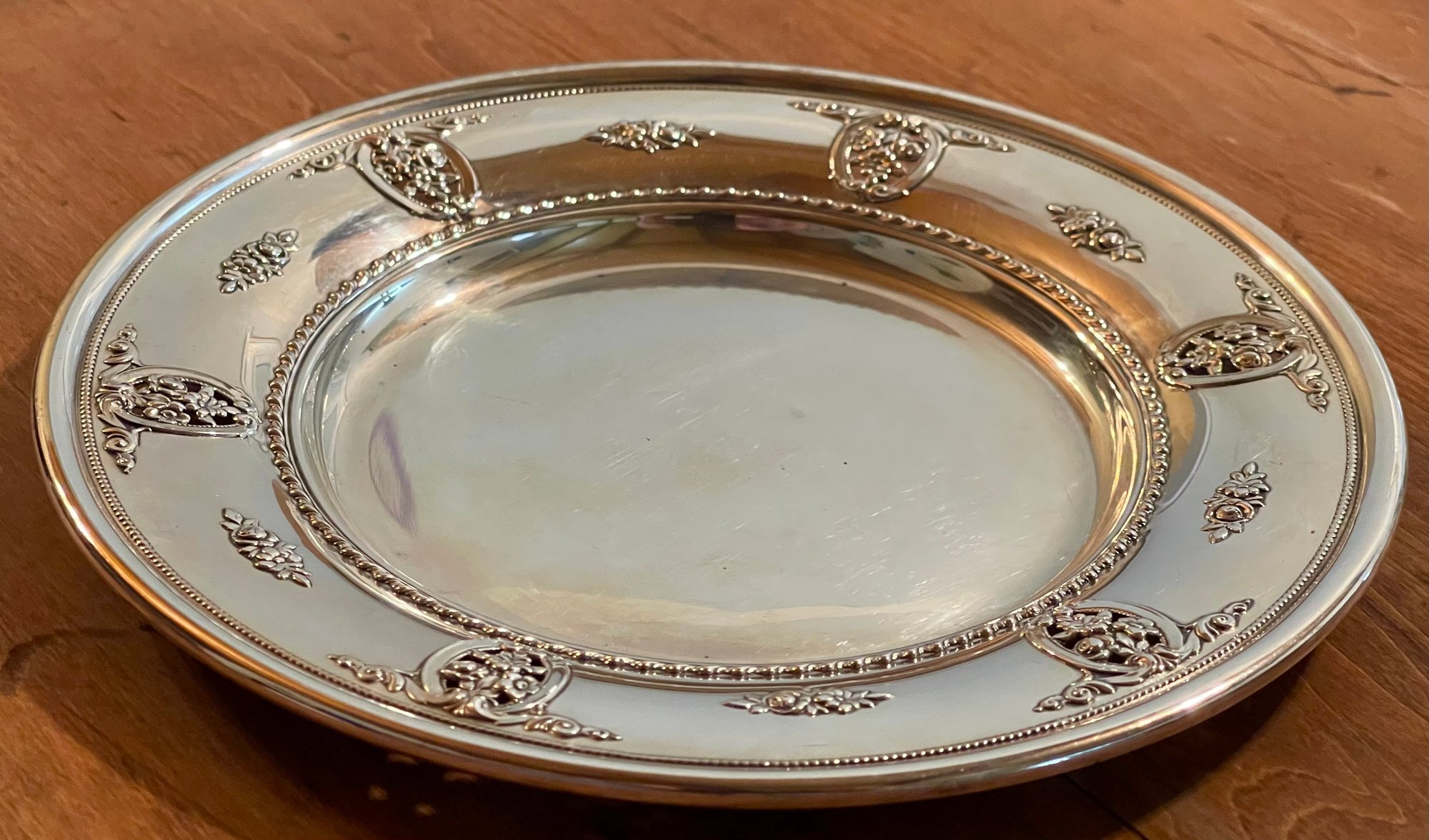 Wallace Rose Point Sterling Silver 6.75 Inch Bread Plates 114 Grams ...