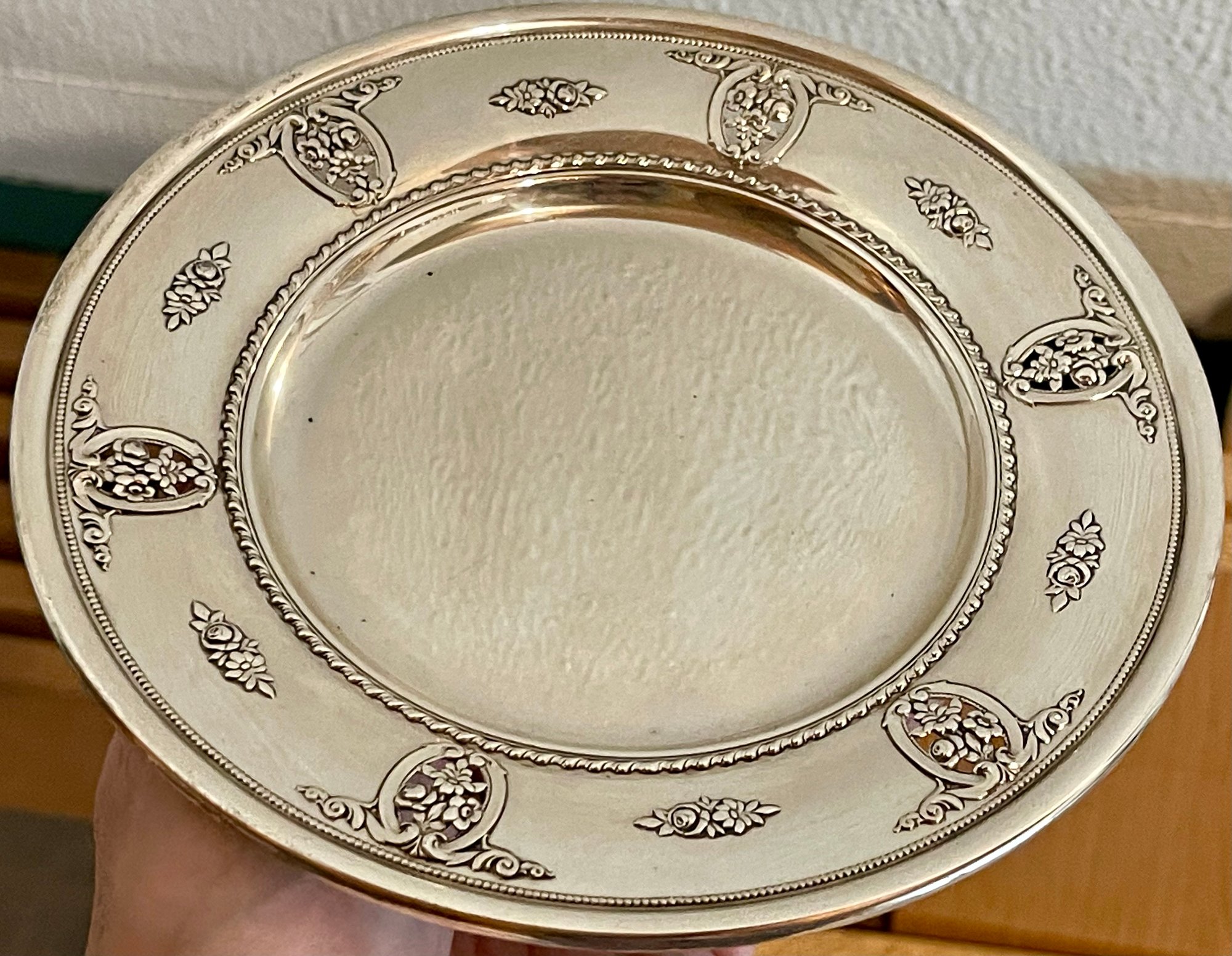 Wallace Rose Point Sterling Silver 6.75 Inch Bread Plates 114 Grams ...