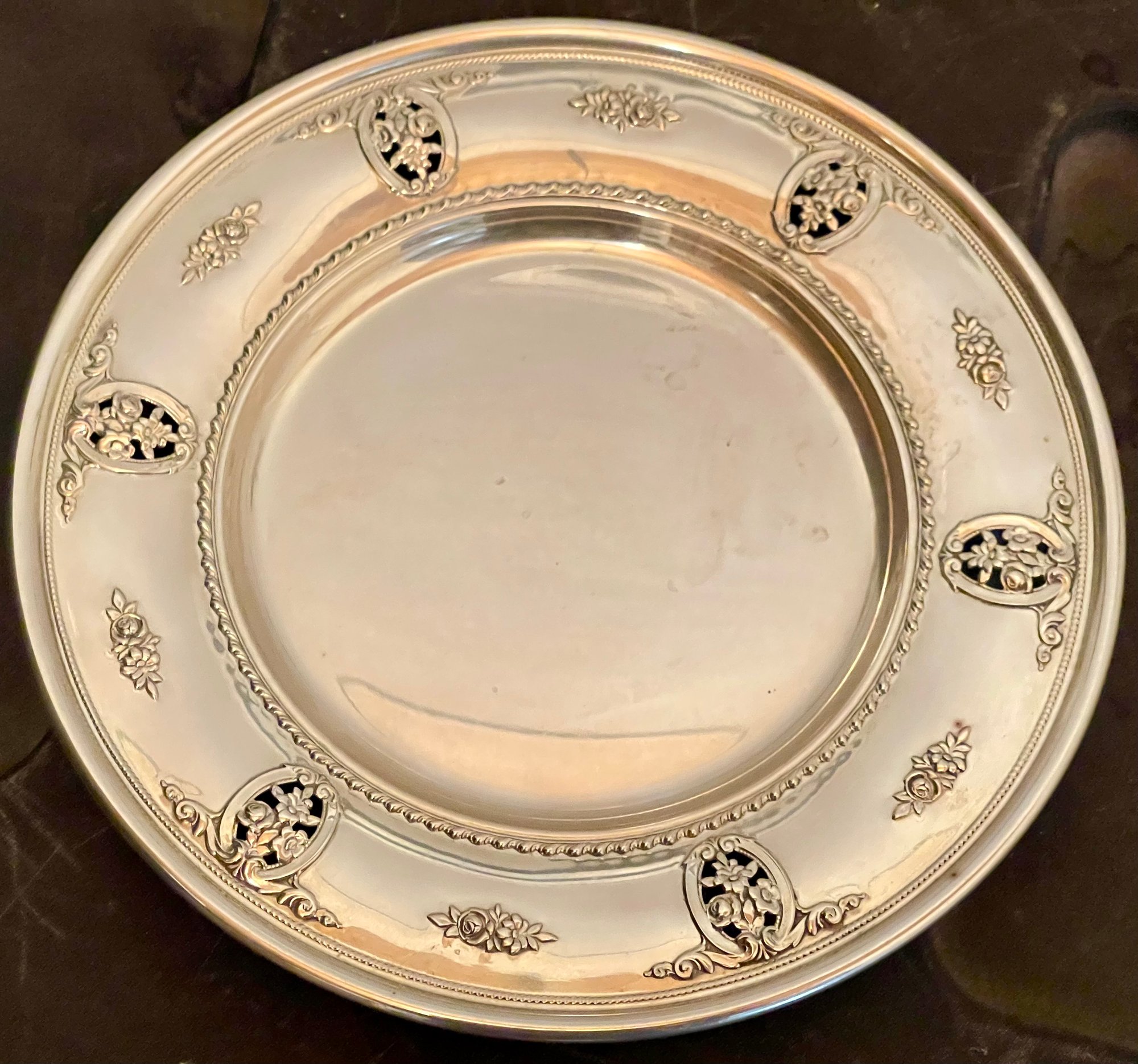 Wallace Rose Point Sterling Silver 6.75 Inch Bread Plates 114 Grams ...