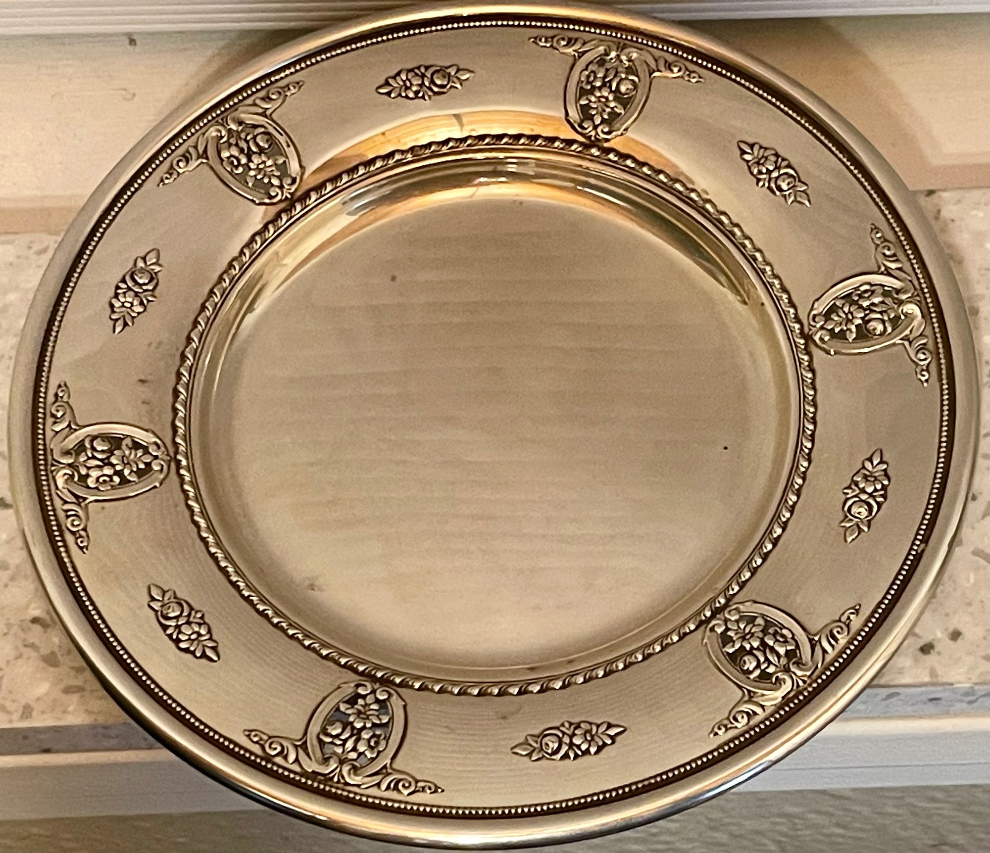 Wallace Rose Point Sterling Silver 6.75 Inch Bread Plates 120 Grams ...