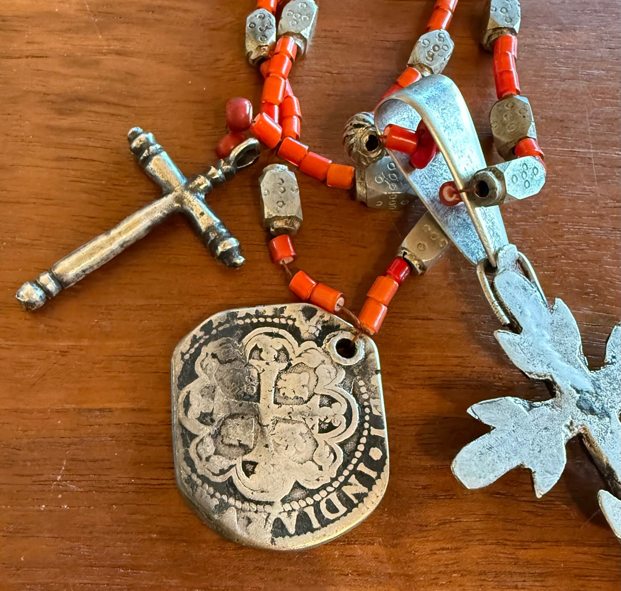A Vintage Guatemalan Chachal Coin And Milagros Necklace (as Is) #50955 ...