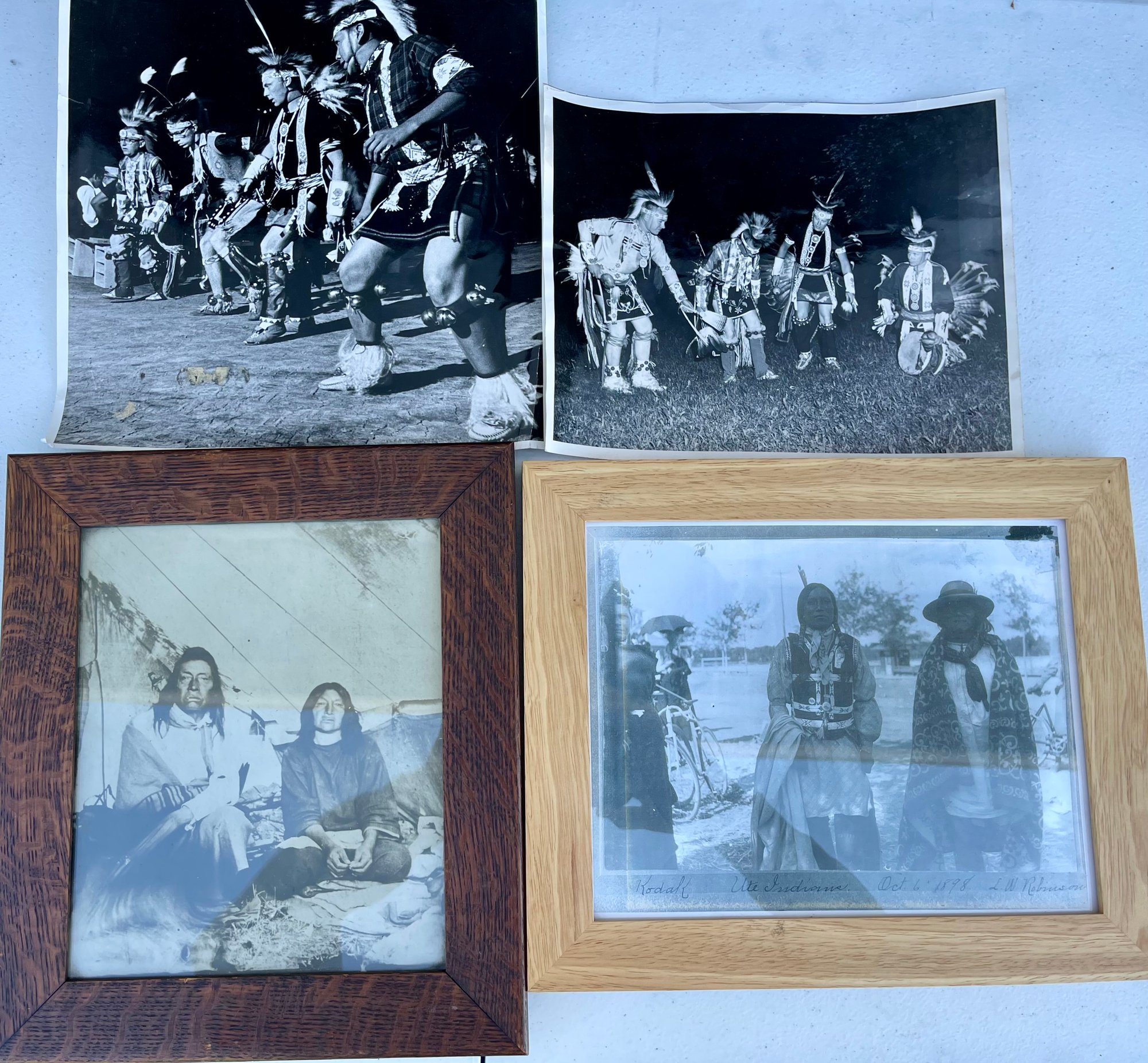 (2) Antique Native American Prints - Ute Indians 1898 In Oak Frame, And ...