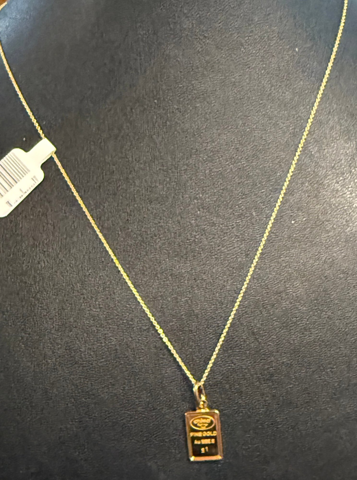 A U 999.9 Gold Bar Chimet Italy With 18k Gold 18 Inch Chain W Original ...