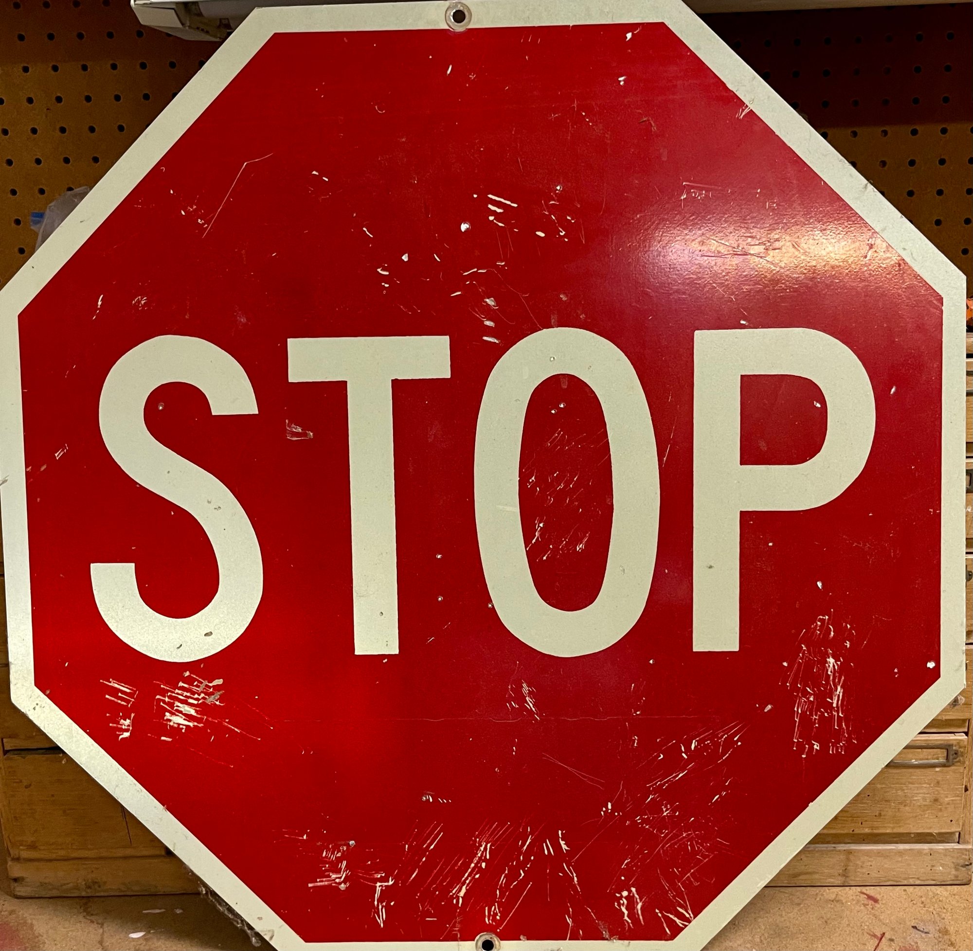 Red Metal Stop Sign 24" #33483 | Auctionninja.com