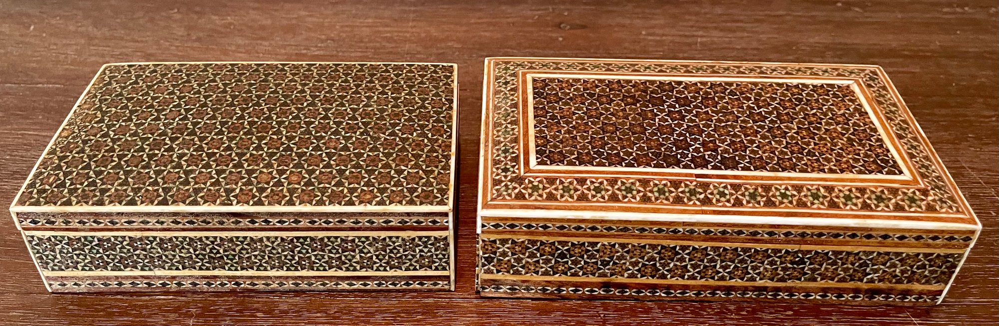 (2) Persian 1930 Inlay Trinket Jewelry Boxes #40691 | Auctionninja.com