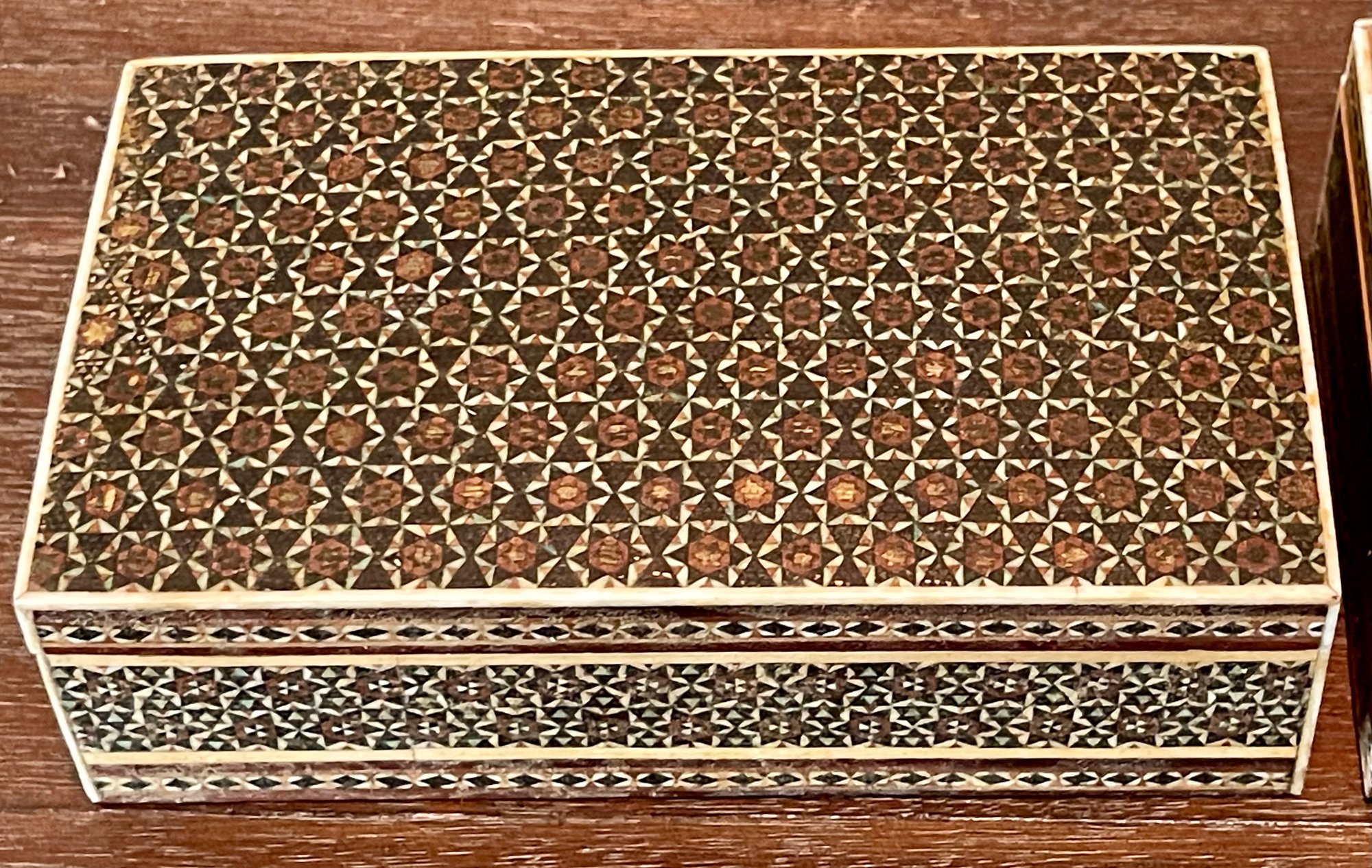 (2) Persian 1930 Inlay Trinket Jewelry Boxes #40691 | Auctionninja.com