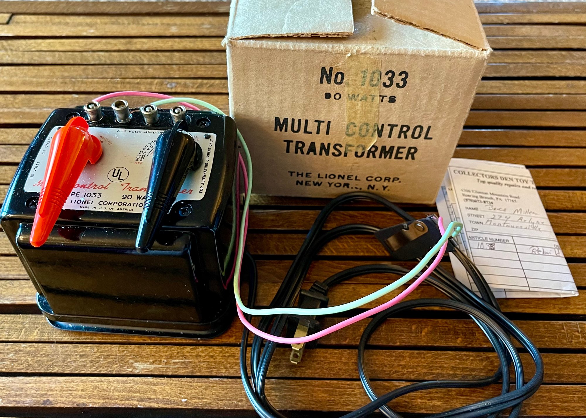 Lionel Number 1033 Multi Control Train Transformer In Original Box ...