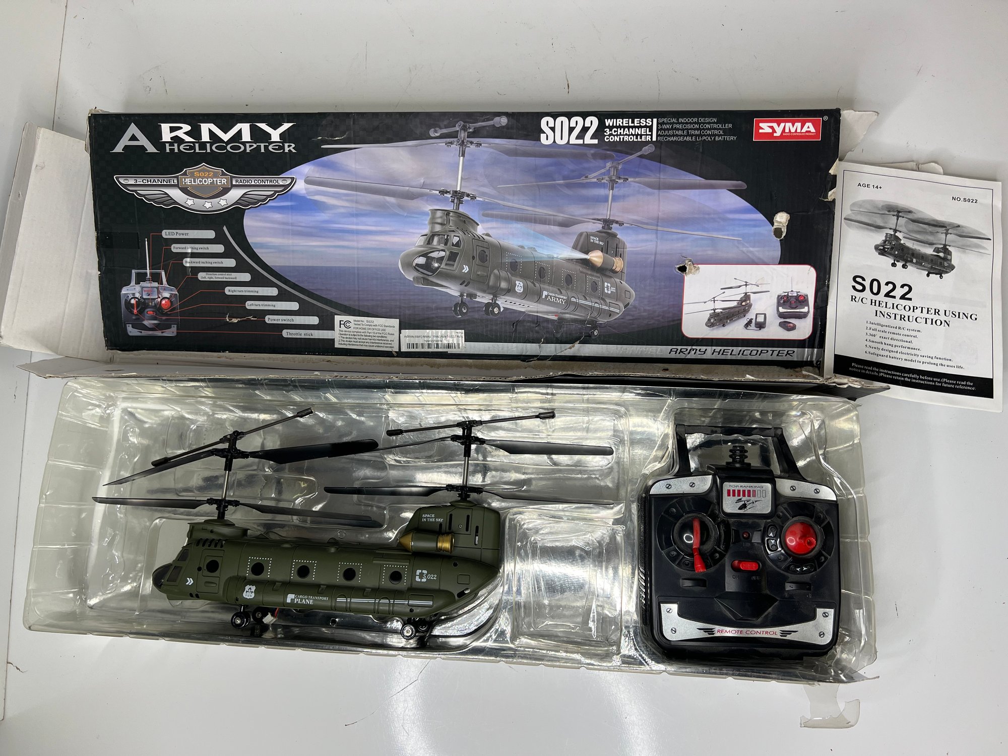 Army Hellicopter SO22 Wireless 3-channel Controller #4728 ...